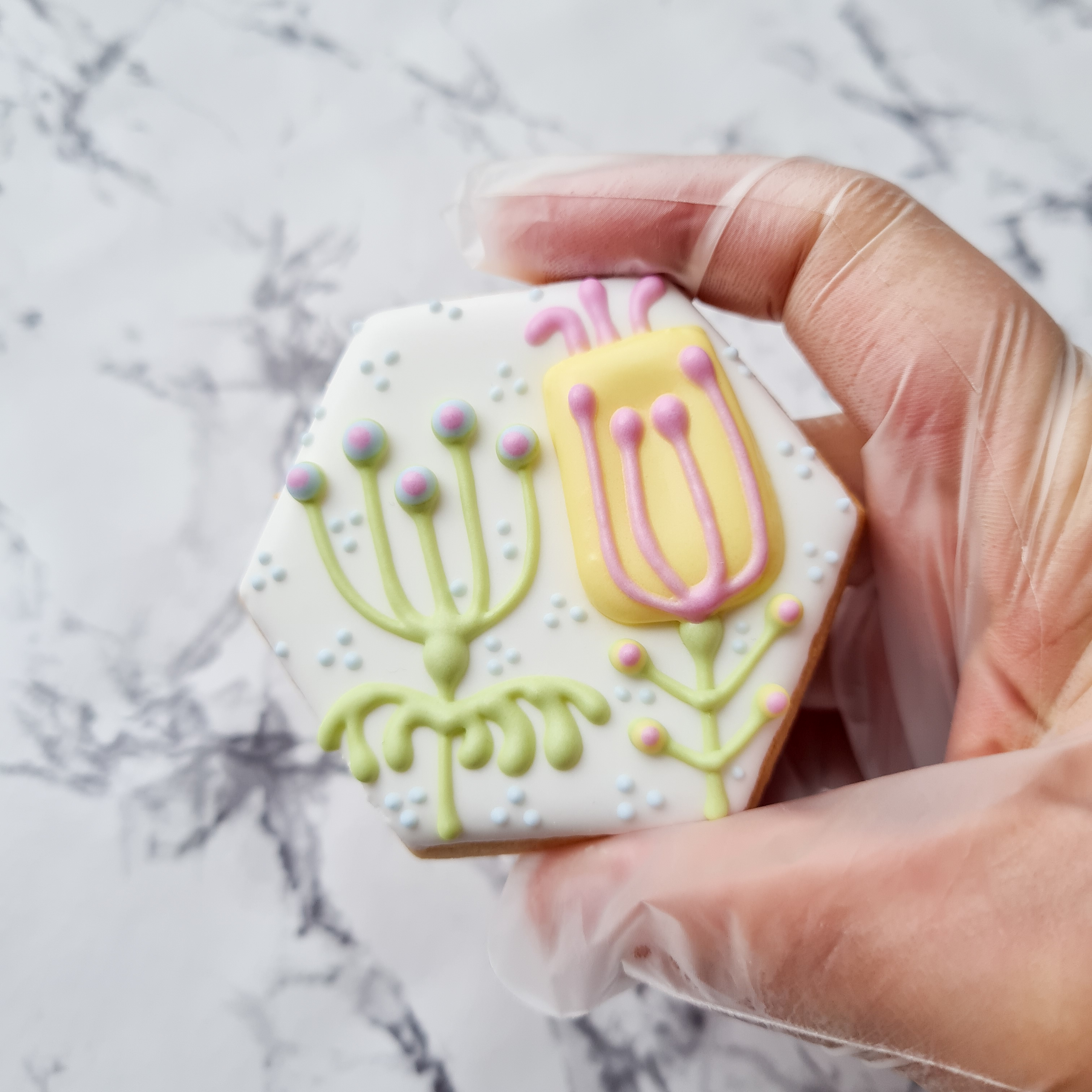Multicolour Floral Luxury Hand-Iced Biscuits - Yumbles.com