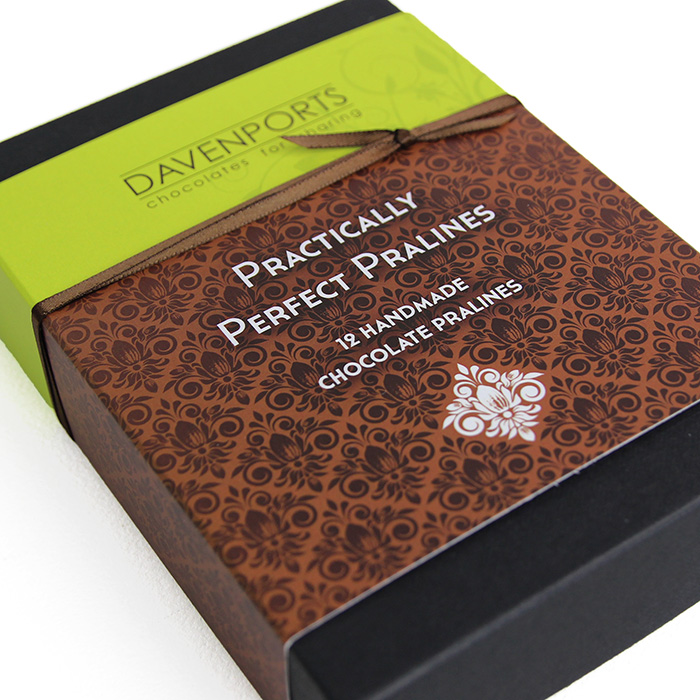 Practically Perfect Pralines Gift Box of Handmade Chocolates, 12 pieces ...