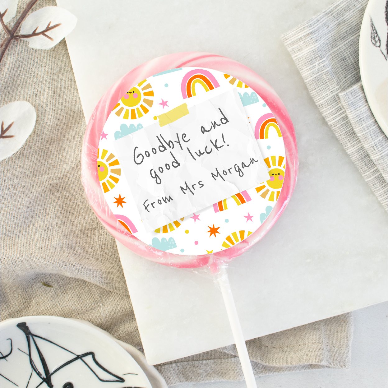 Personalised Goodbye and Good Luck Giant Lollipop - Yumbles.com