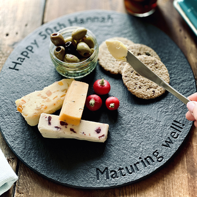 Personalised Slate British Round Board - Yumbles.com