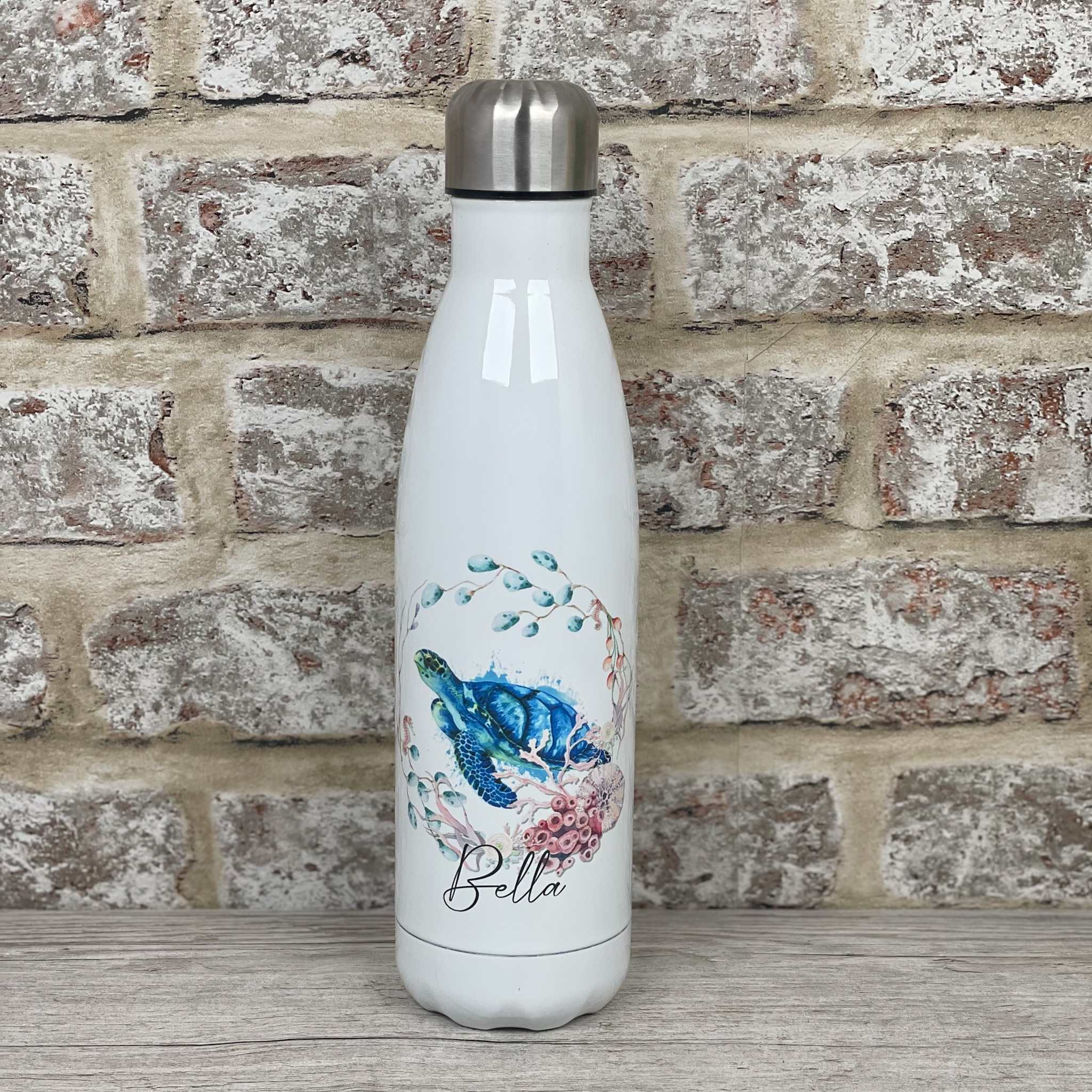 Personalised Turtle Water Bottle Flask - Yumbles.com