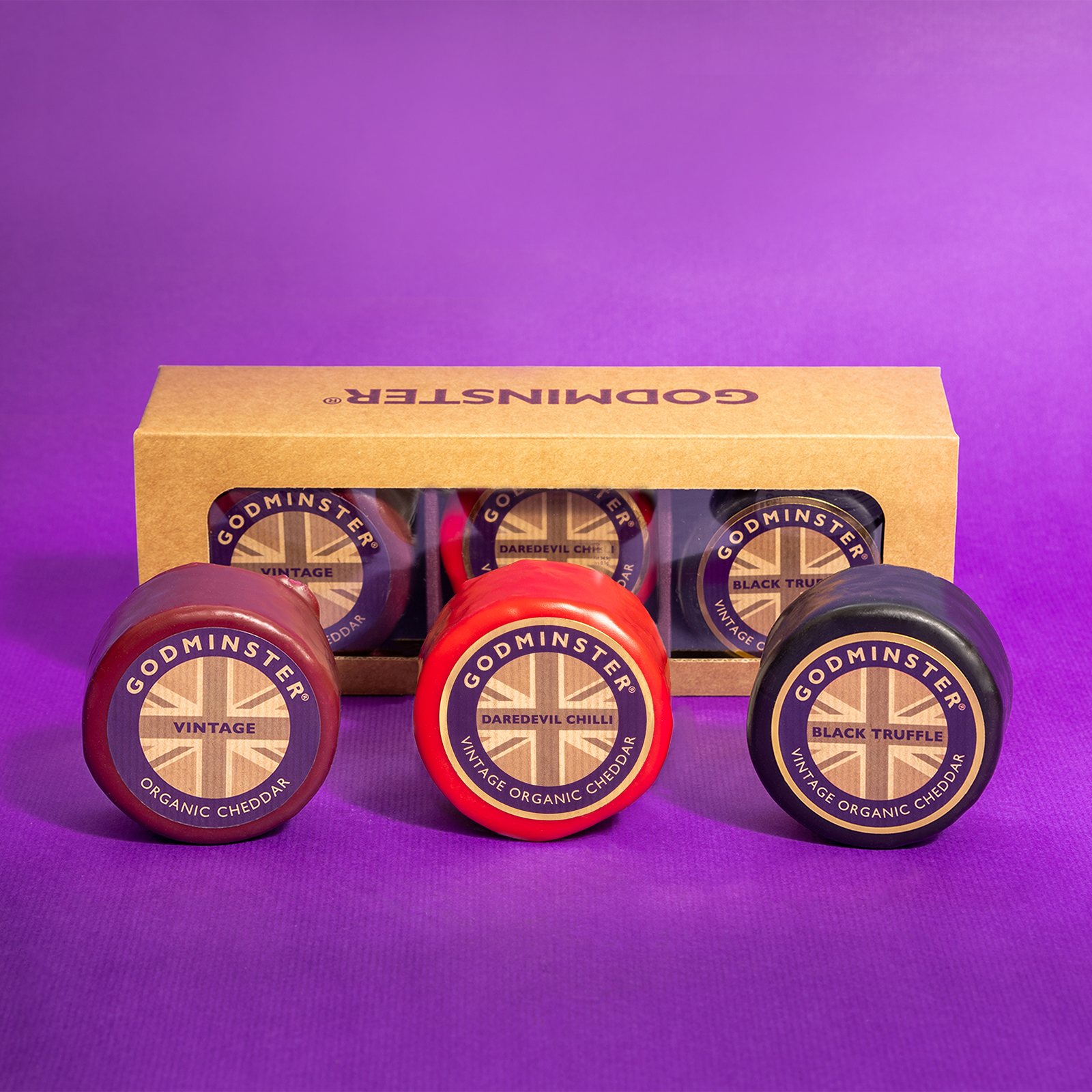 Godminster Triple Cheddar Collection with Chilli Cheddar - Yumbles.com