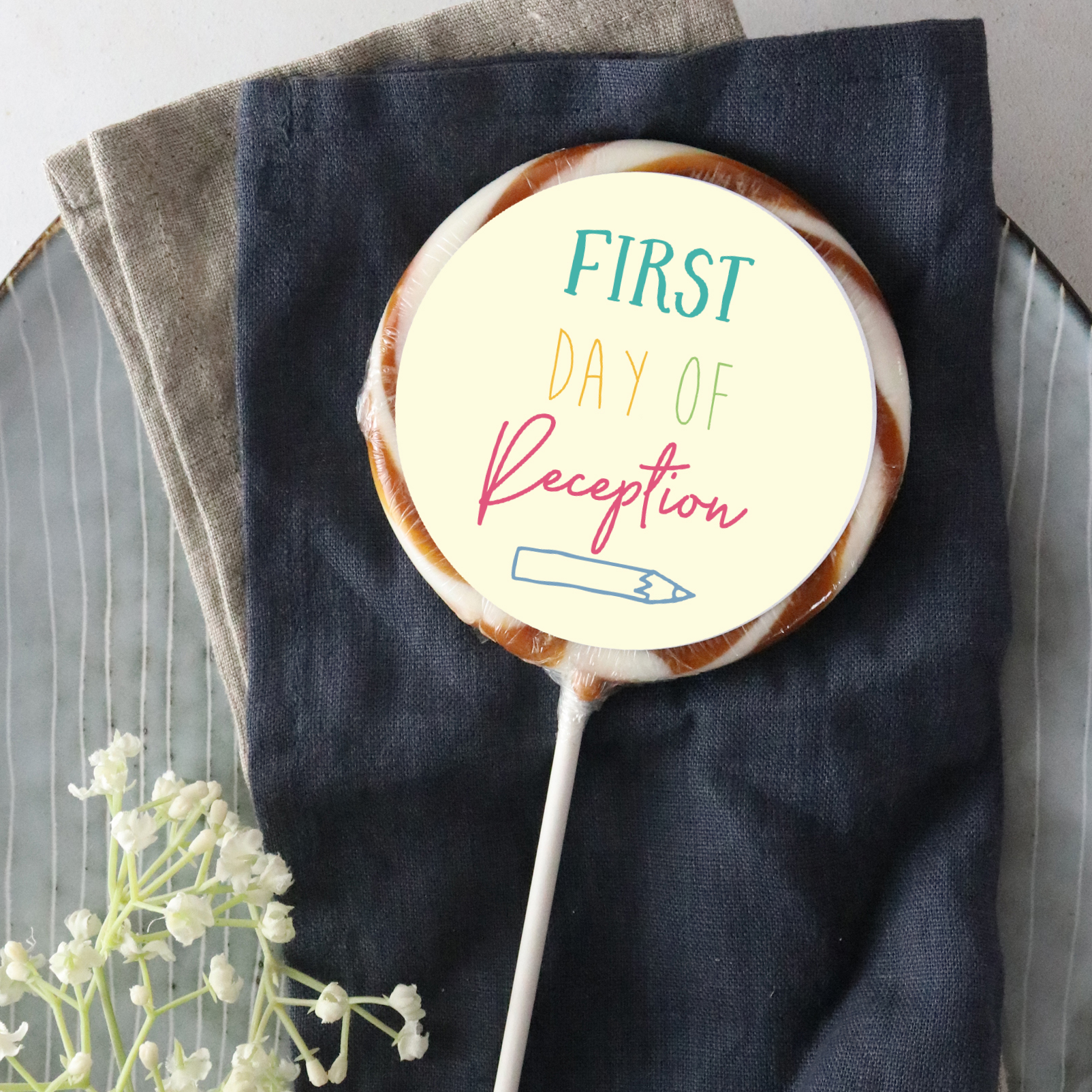 Yellow First Day Of Reception Giant Lollipop - Yumbles.com