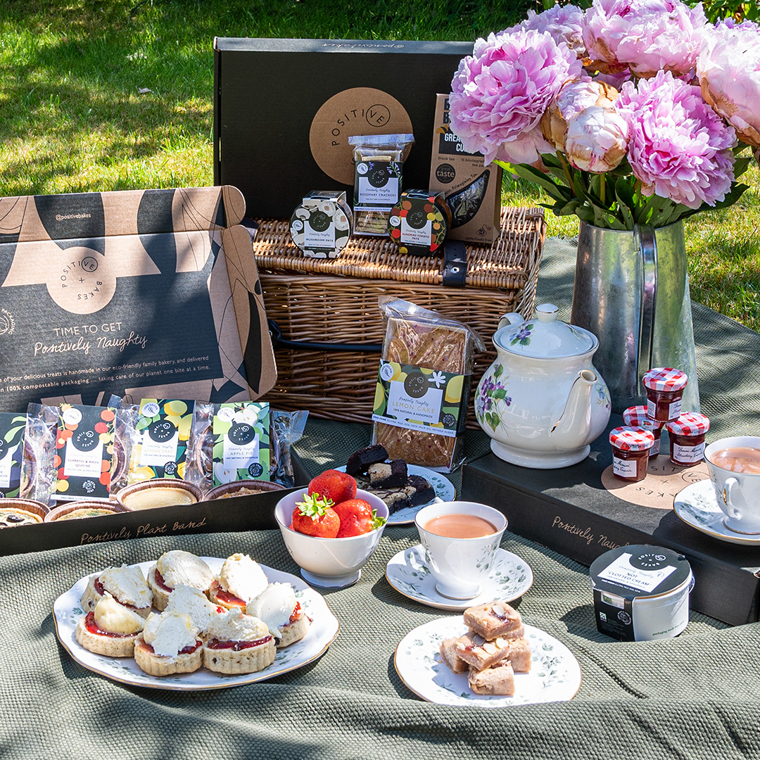 The Sweet & Savoury Afternoon Tea Wicker Basket Hamper | Vegan, Gluten ...