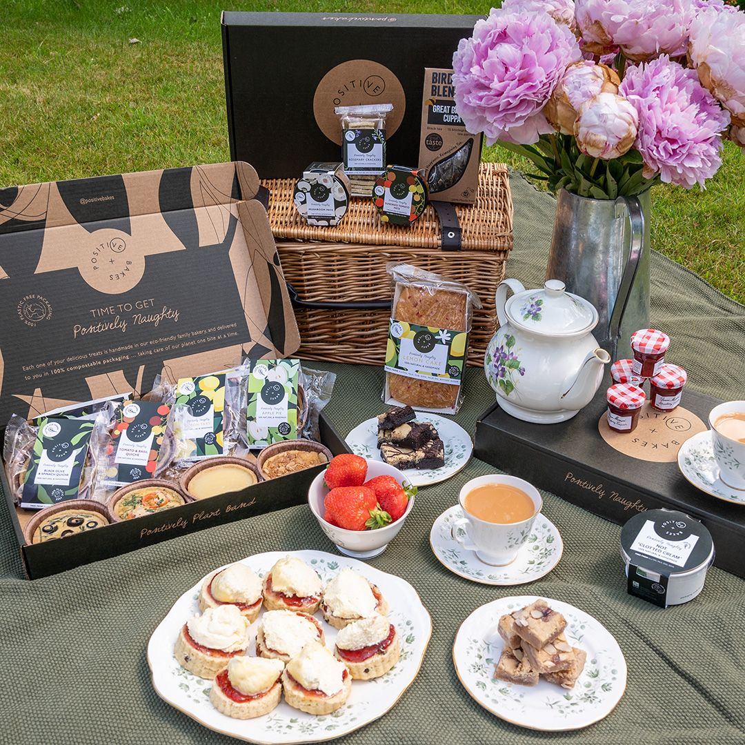 The Sweet & Savoury Afternoon Tea Wicker Basket Hamper | Vegan, Gluten ...