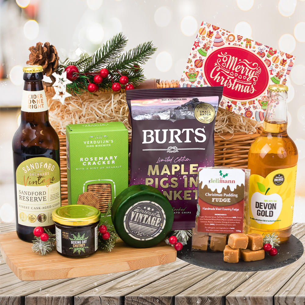 Christmas Cider & Cheese Gift Hamper - Yumbles.com