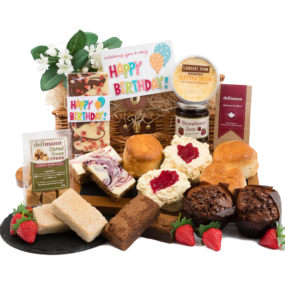 Devon Birthday Bakery Box Cream Tea Gift Hamper - Yumbles.com