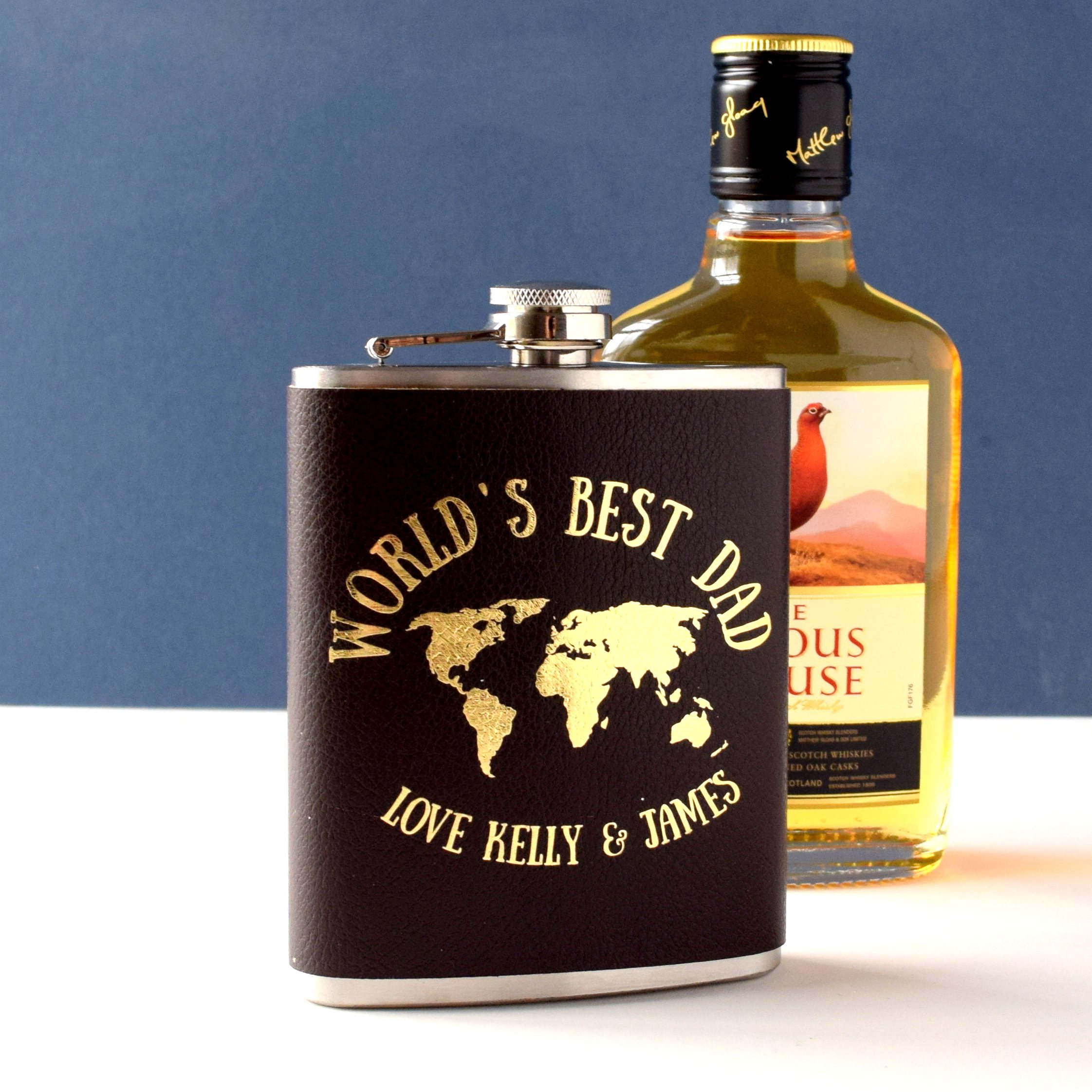 Personalised World's Best Dad Hip Flask - Yumbles.com