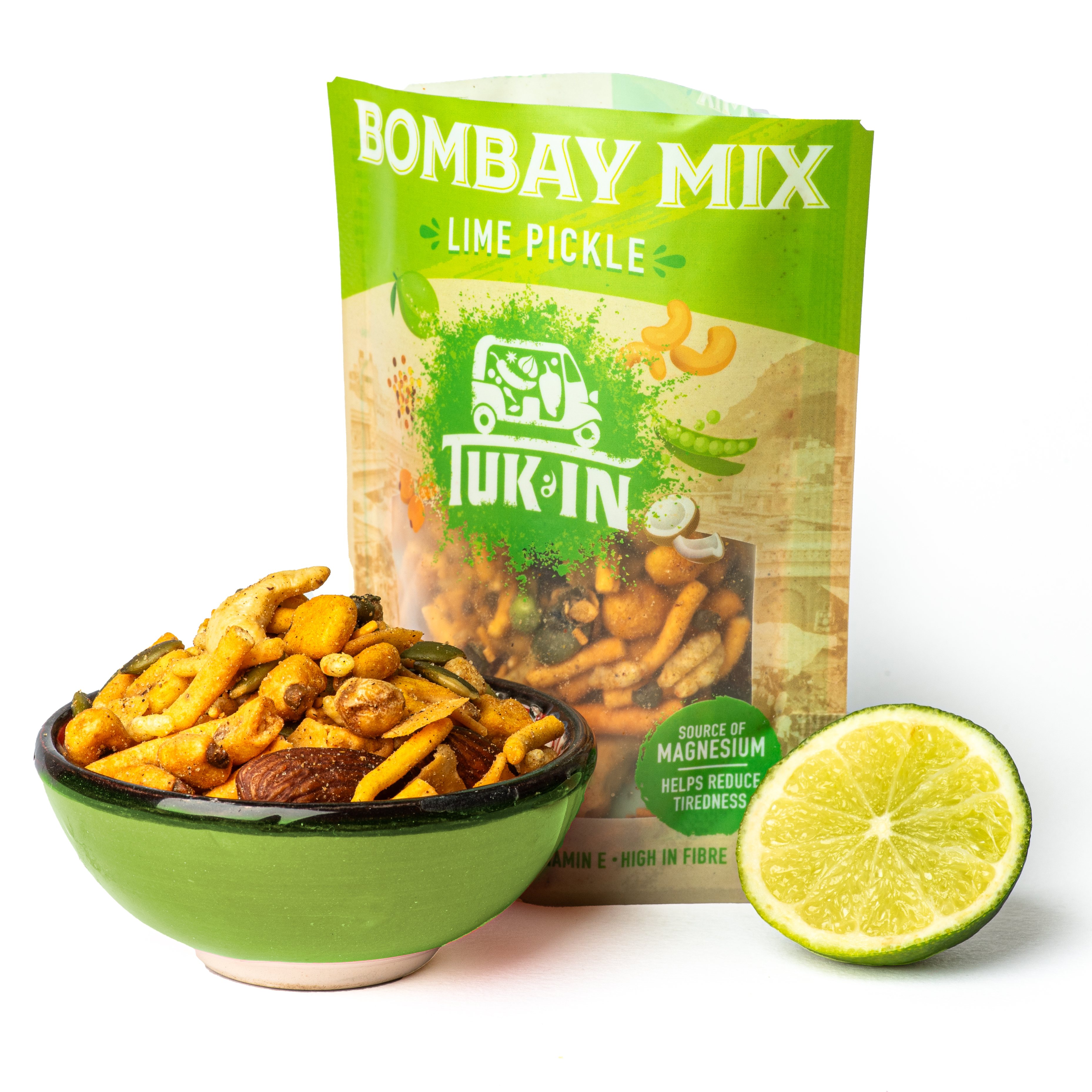 Lime Pickle Bombay Mix Tuk In – Case Of 9 Vegan Snack Packs, High Fibre ...