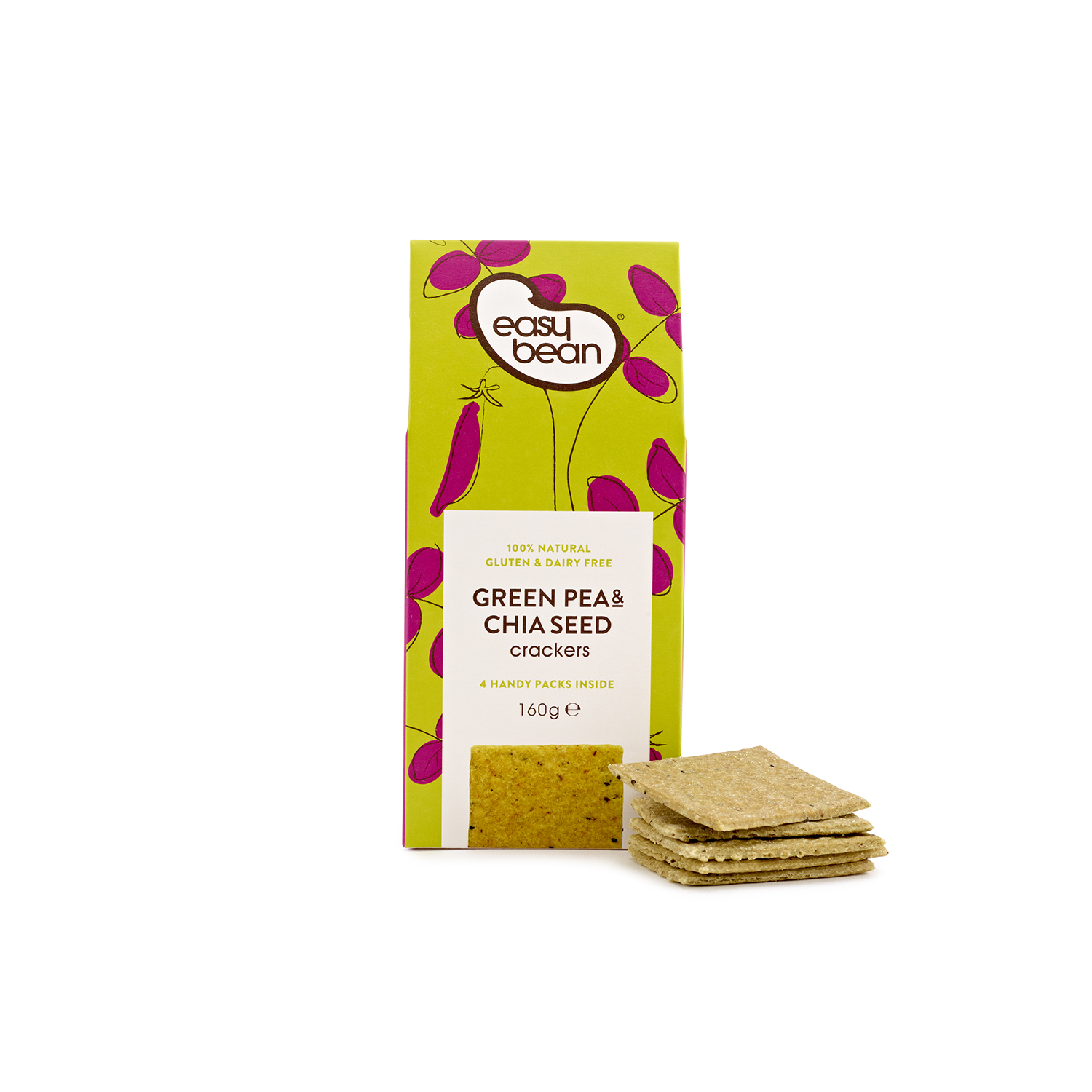 Green Pea & Chia Seed Crackers (4 x 150g) - Yumbles.com