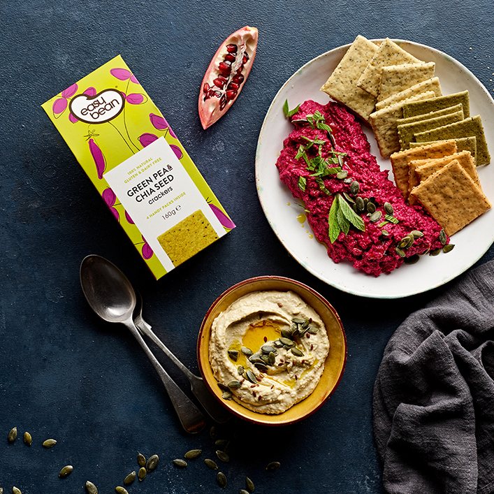Green Pea & Chia Seed Crackers (4 x 150g) - Yumbles.com