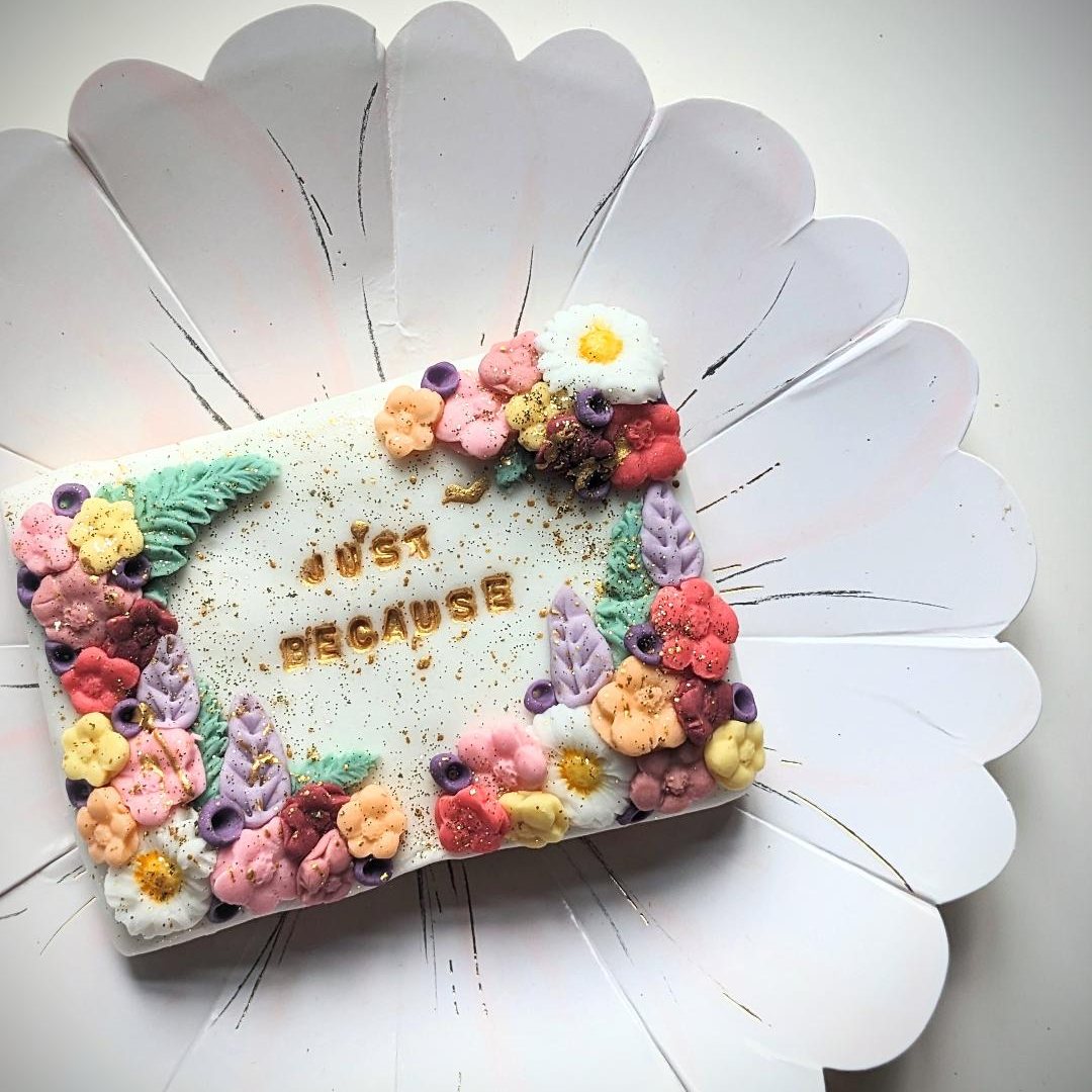 Personalised Wild Flower Mini Slab Biscuit Gift Box - Hand Iced - Thank ...