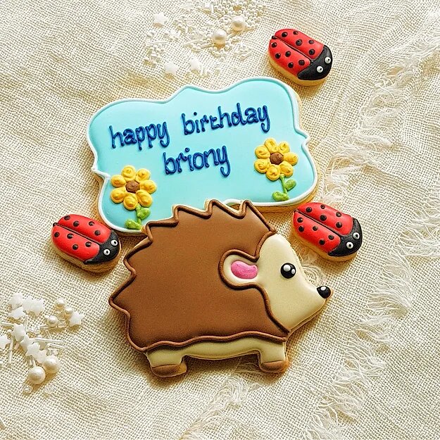 Personalised 'Hedgehog & Ladybird' Biscuit Set - Yumbles.com