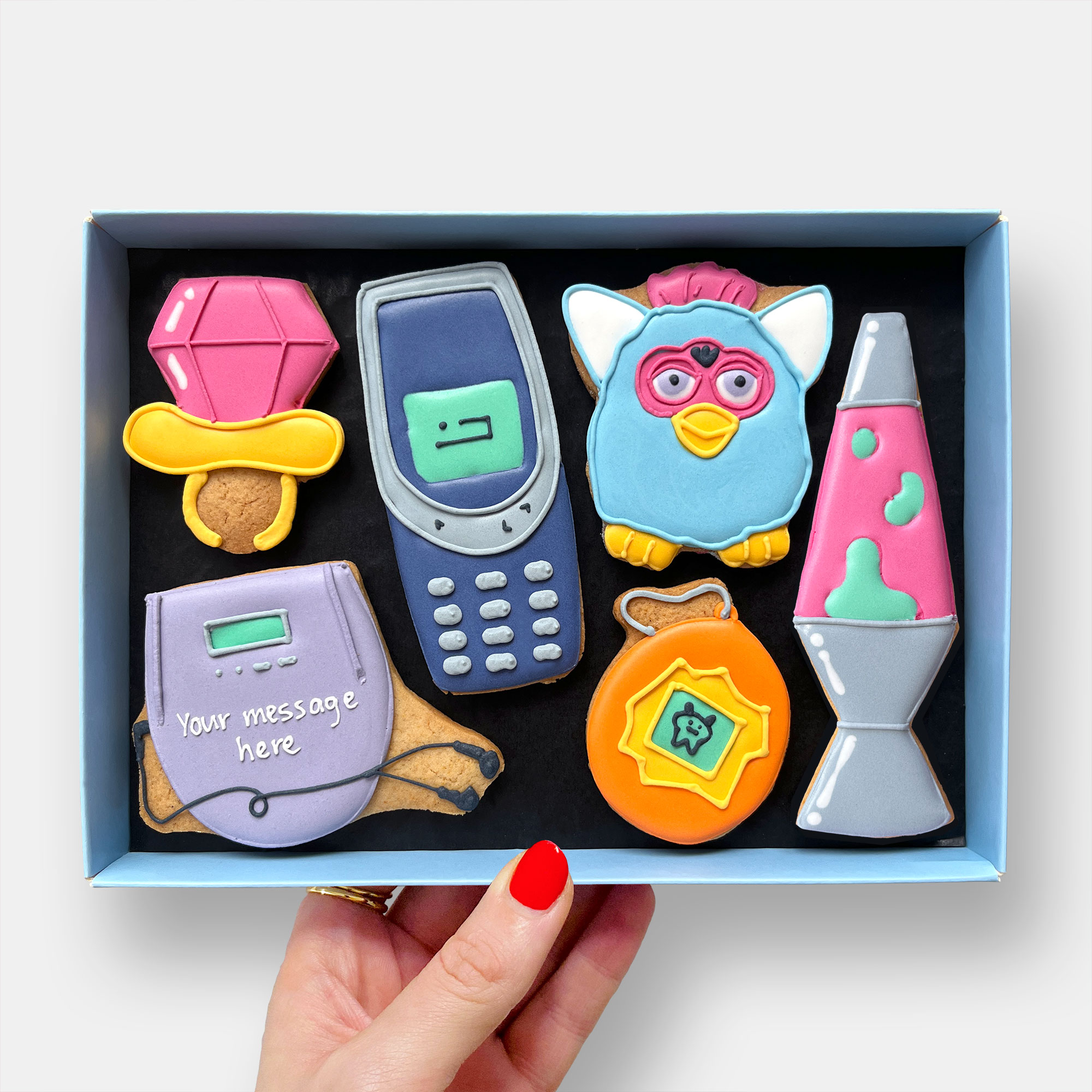 Personalised 90s Baby Letterbox Cookies - Birthday Biscuits - Yumbles.com