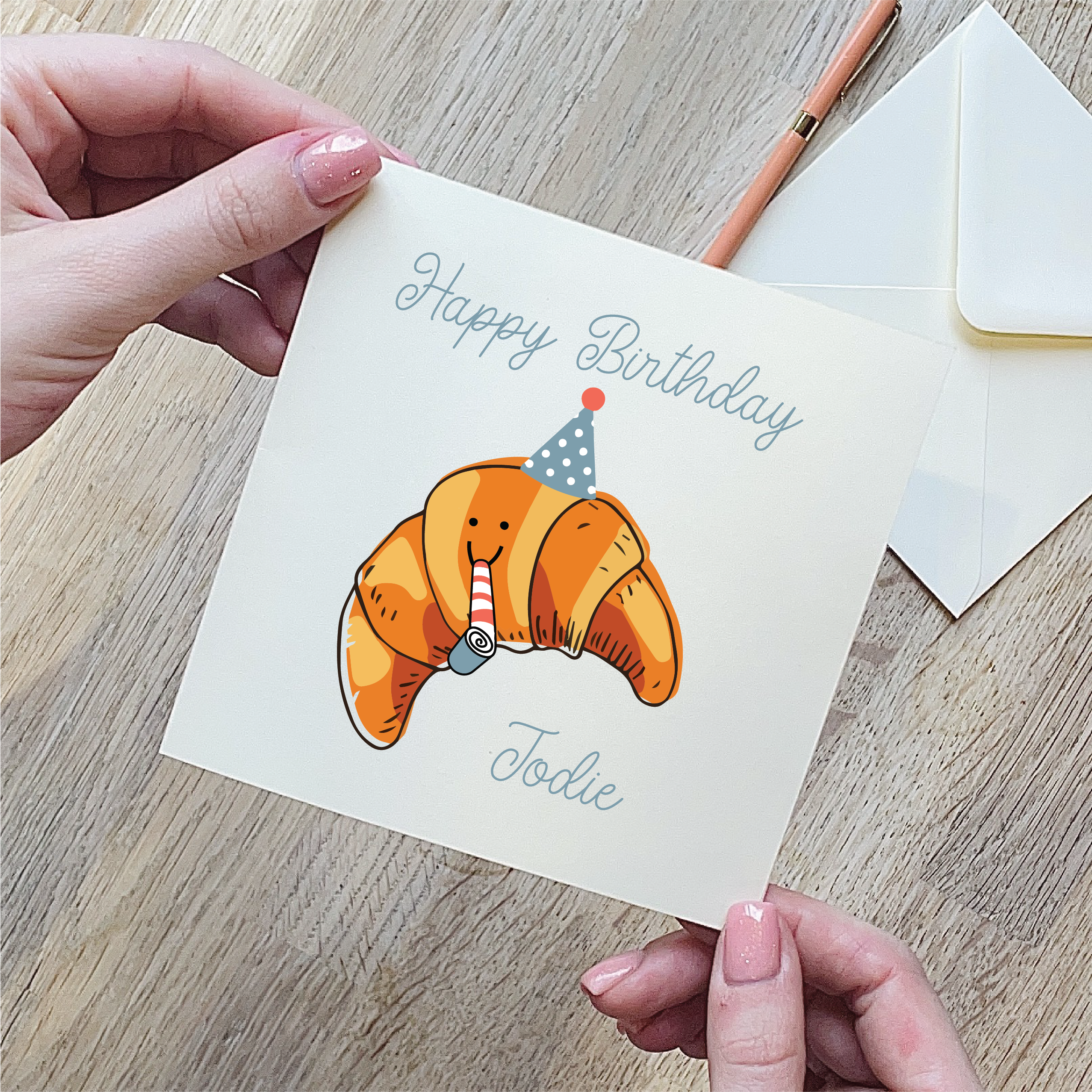Personalised Croissant Birthday Card - Yumbles.com