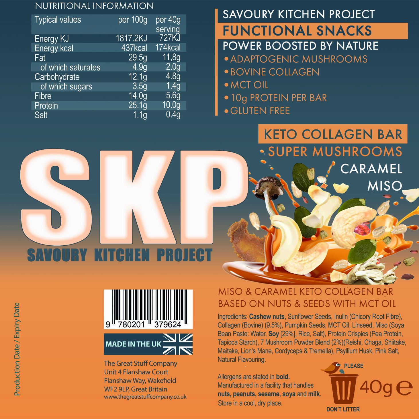 SKP - Savoury Kitchen Project - Keto Collagen Bar - Super Mushroom ...