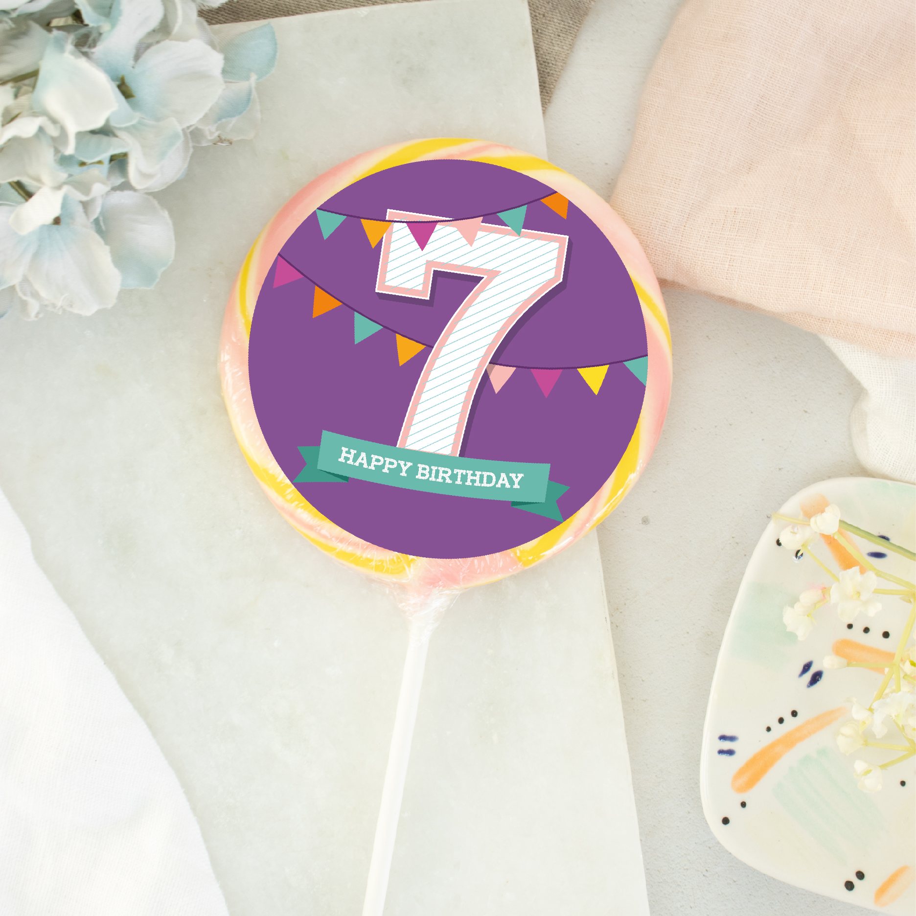 Dark Purple 7th Birthday Giant Lollipop - Yumbles.com