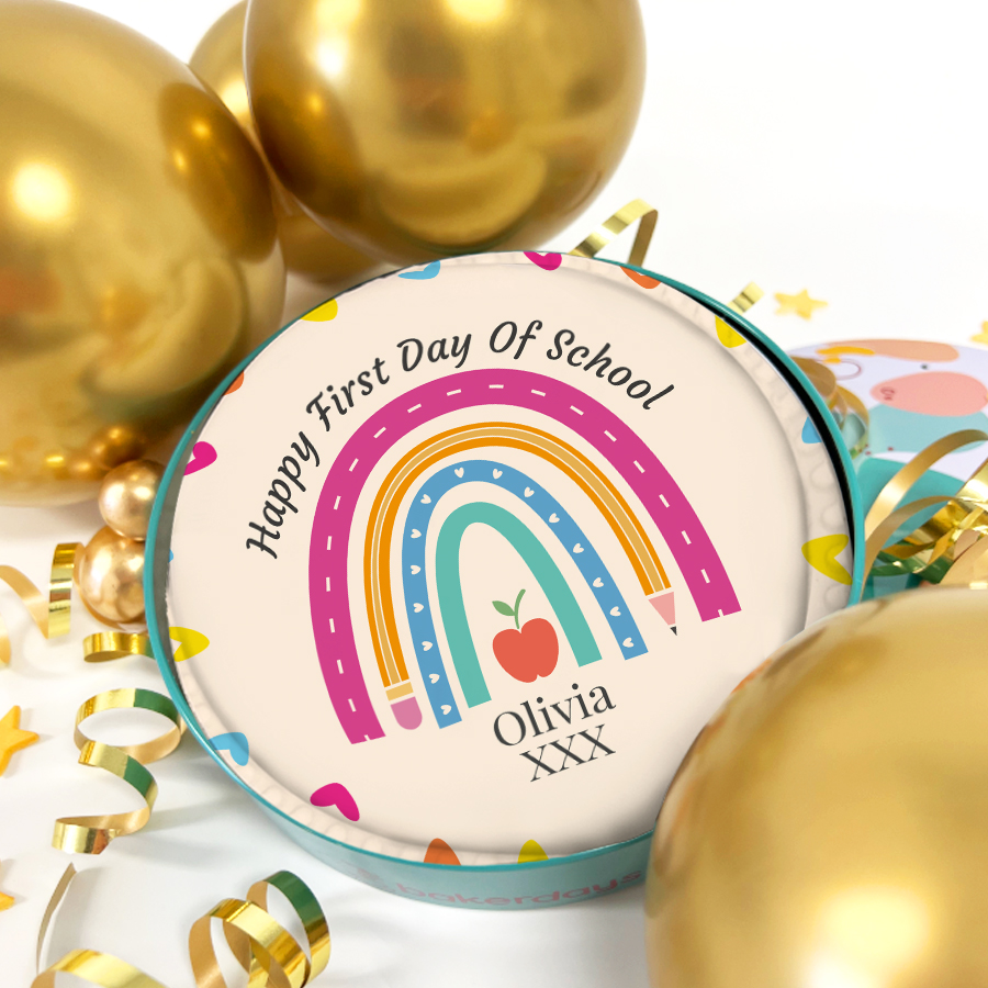 Rainbow School Letterbox Cake, School Gifts by post, letterbox School ...