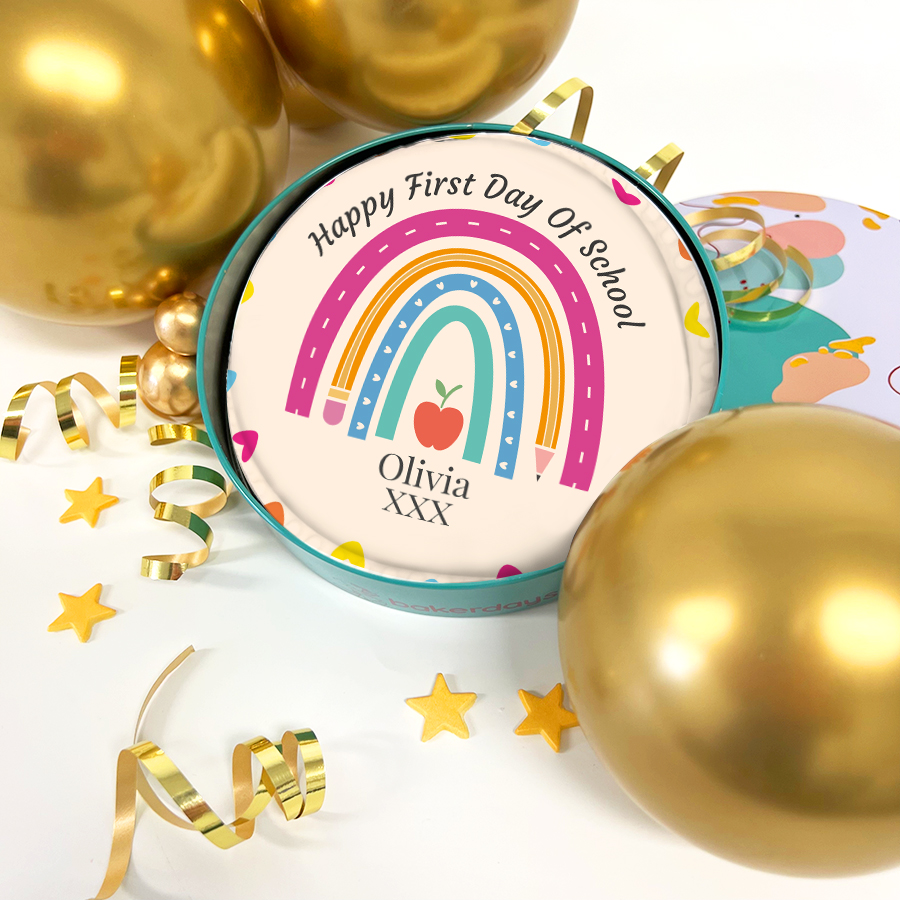 Rainbow School Letterbox Cake, School Gifts by post, letterbox School ...