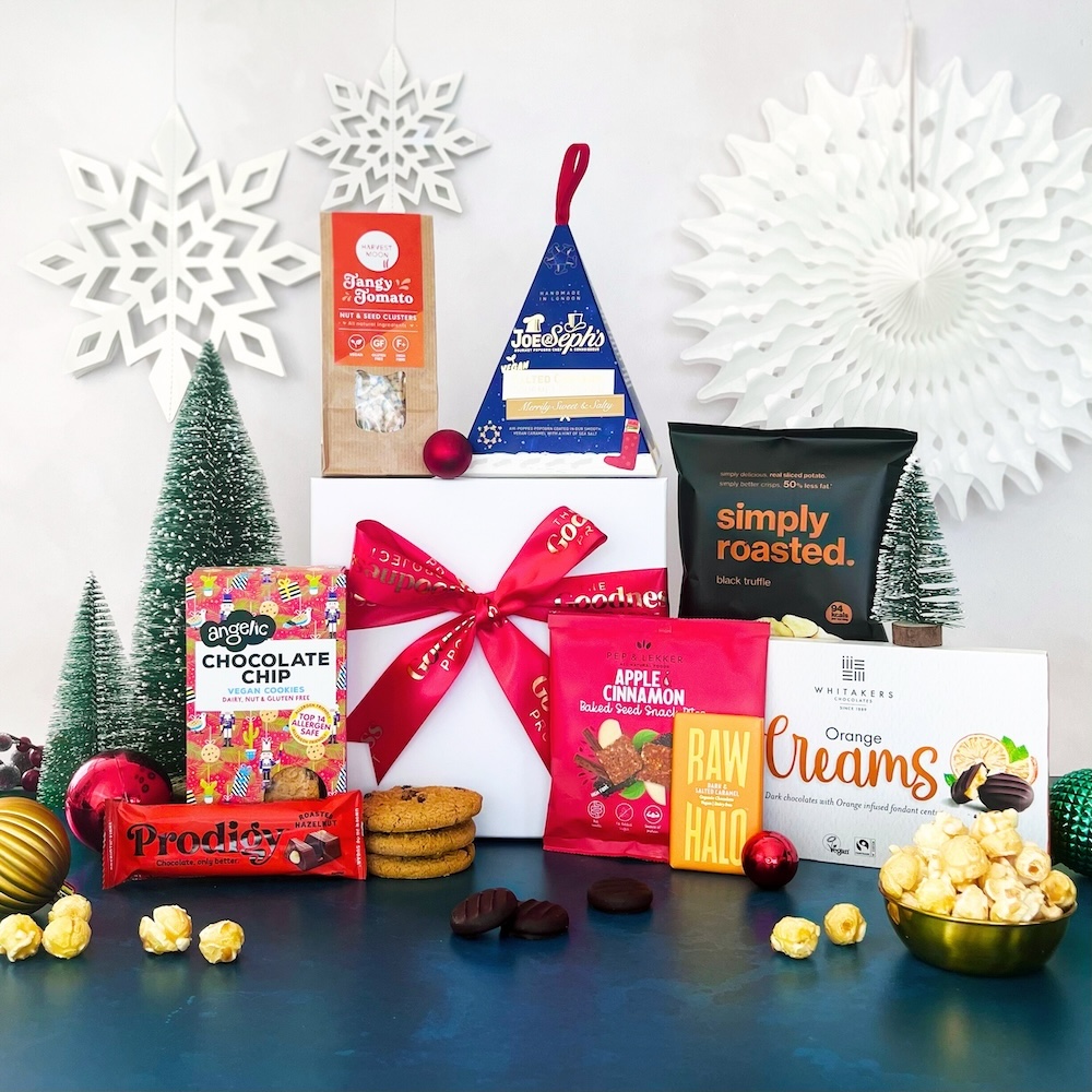 Wonderful Vegan Christmas Chocolate & Snack Hamper Gift Box - Yumbles.com