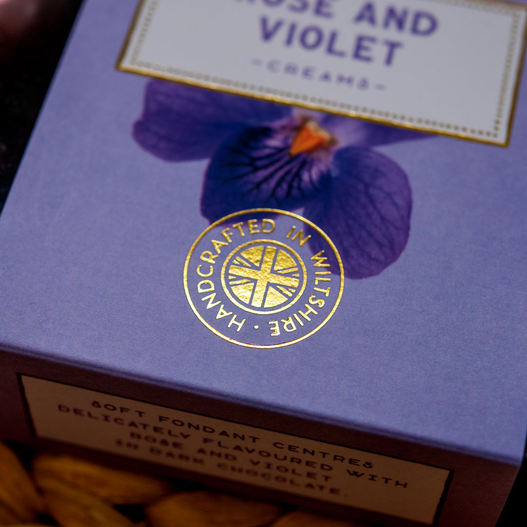 Chocolate Selection Box, Rose & Violet Creams - Handmade - Box of 18 ...