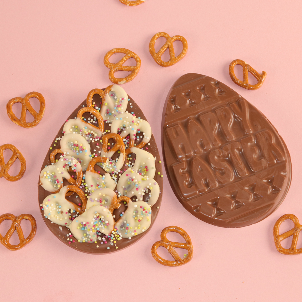 The Chocolate Pretzel Easter Egg Slab - Yumbles.com