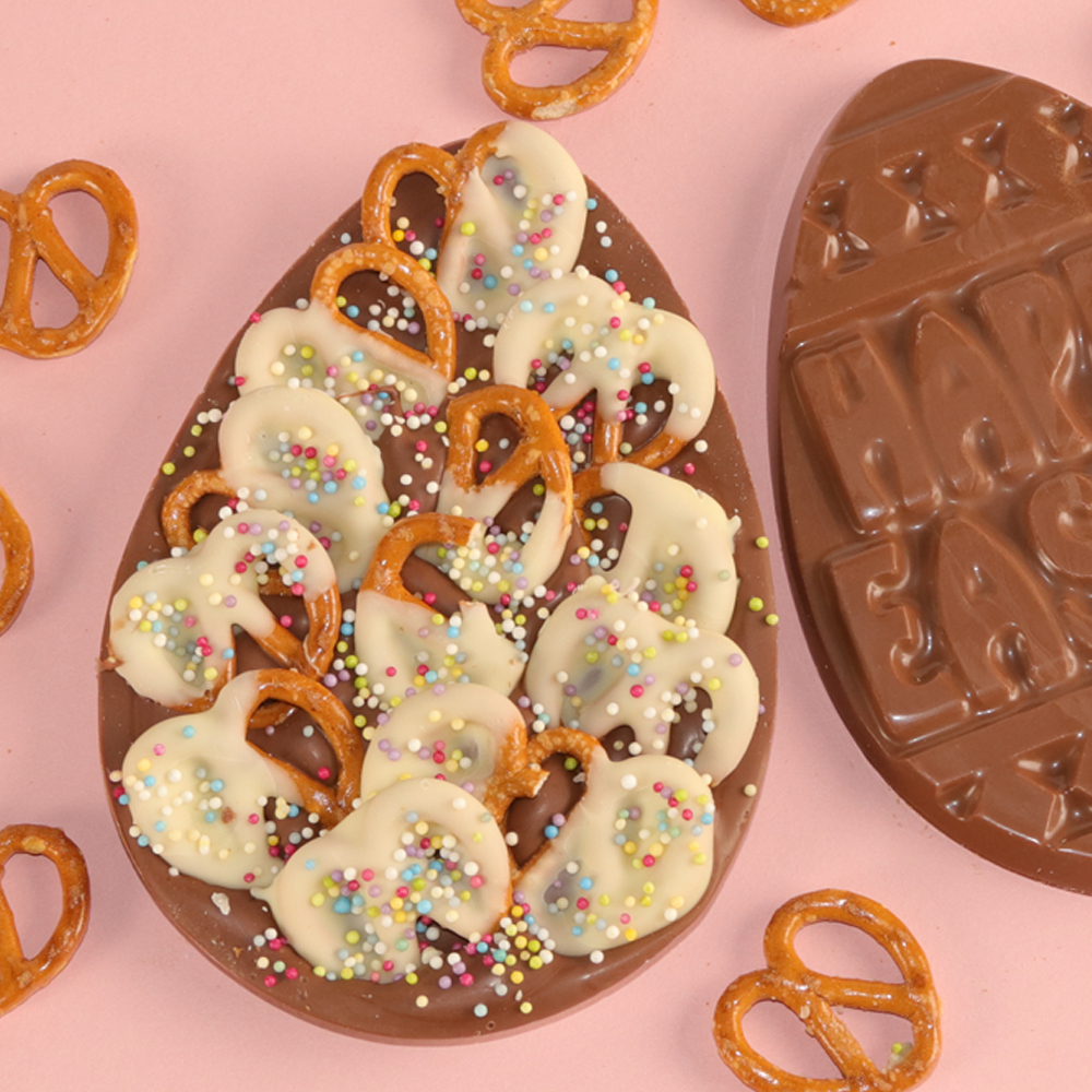 The Chocolate Pretzel Easter Egg Slab - Yumbles.com