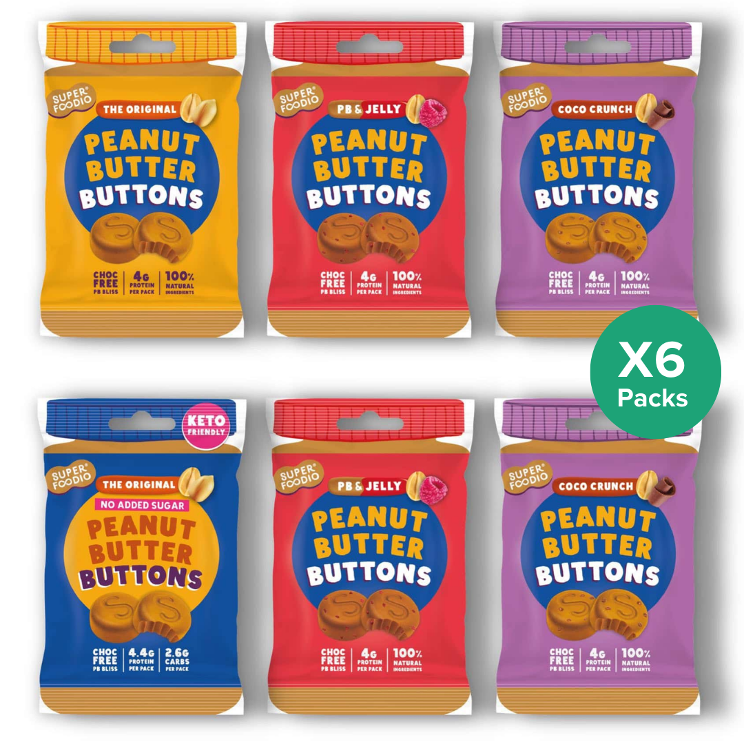 Peanut Butter Buttons Variety Pack (20g x 6 Packs) - Yumbles.com