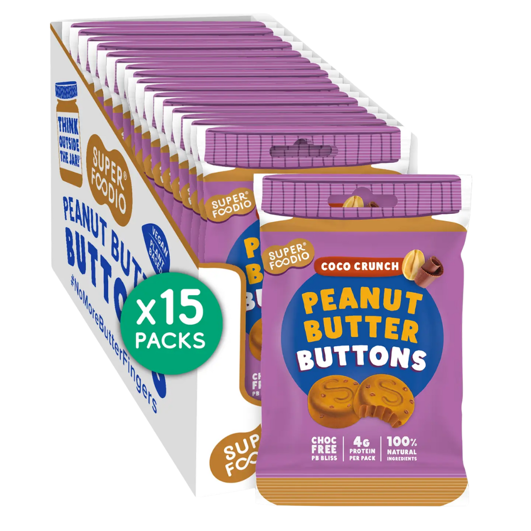 Peanut Butter Buttons – Coco Crunch (20g x 15 Packs) - Yumbles.com