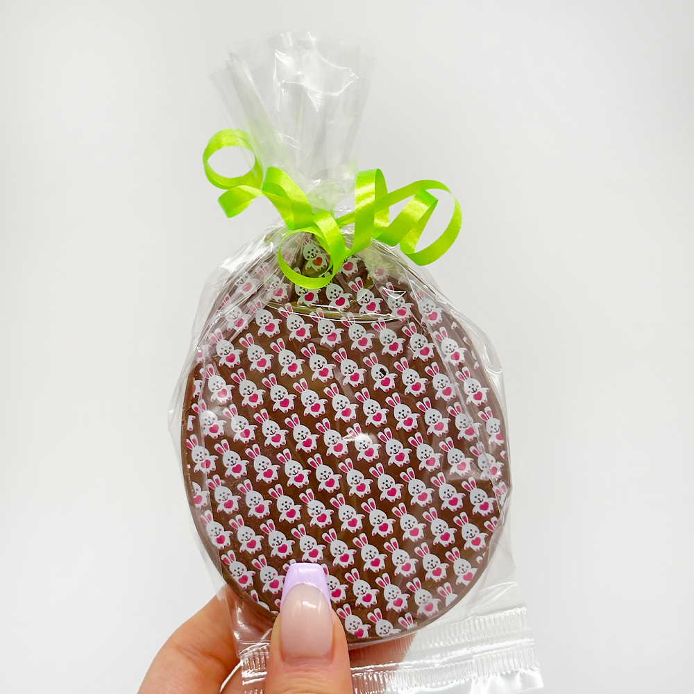Small Chocolate Easter Egg Flegg With Bunny Pattern - Yumbles.com
