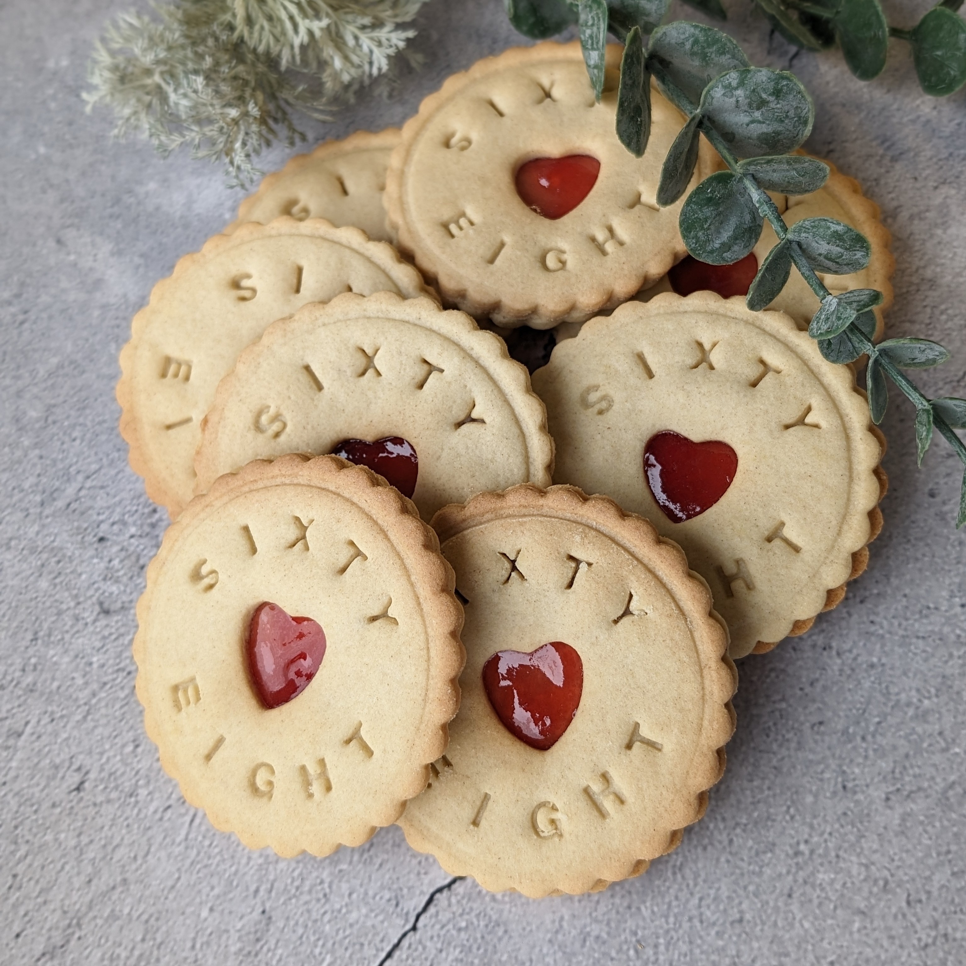 Impressed Branded Jam Biscuits - Yumbles.com