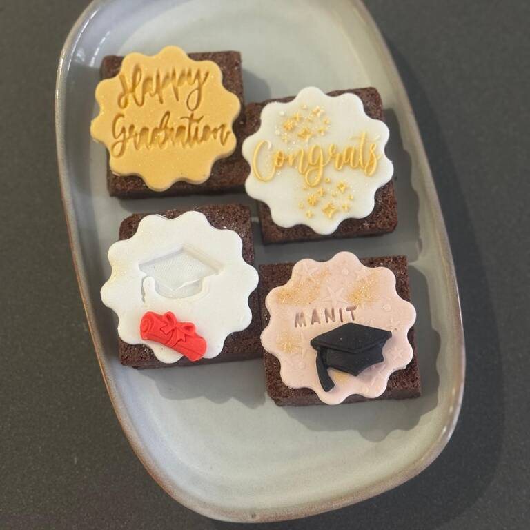 Graduation Personalised Belgian Chocolate Brownie Gift - Yumbles.com