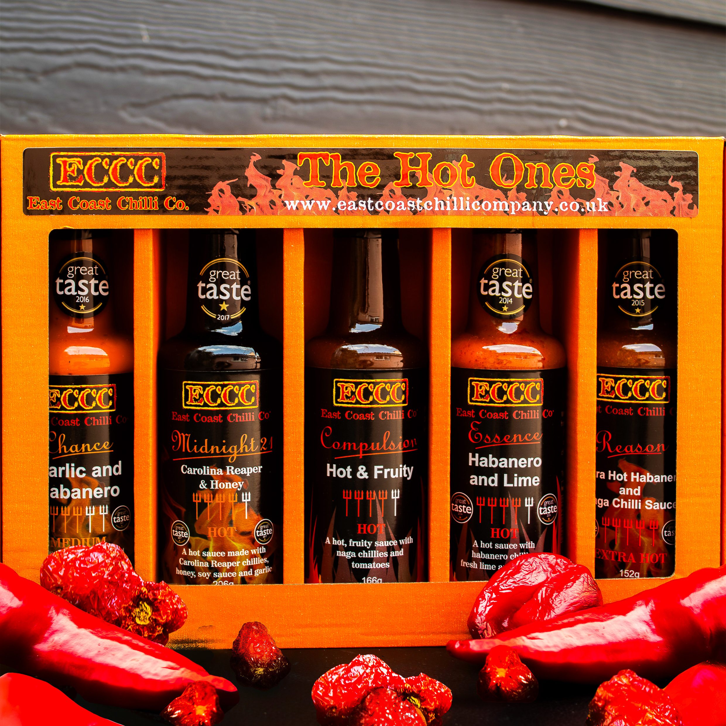 The Hot Ones Chilli Sauce Gift Set - 5 Extra Spicy Hot Sauces – 150ml ...