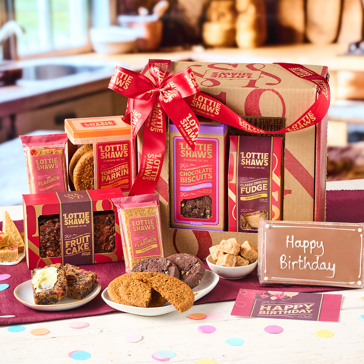 Happy Birthday Luxury Gift Hamper - Artisan Treats Selection with Cakes ...