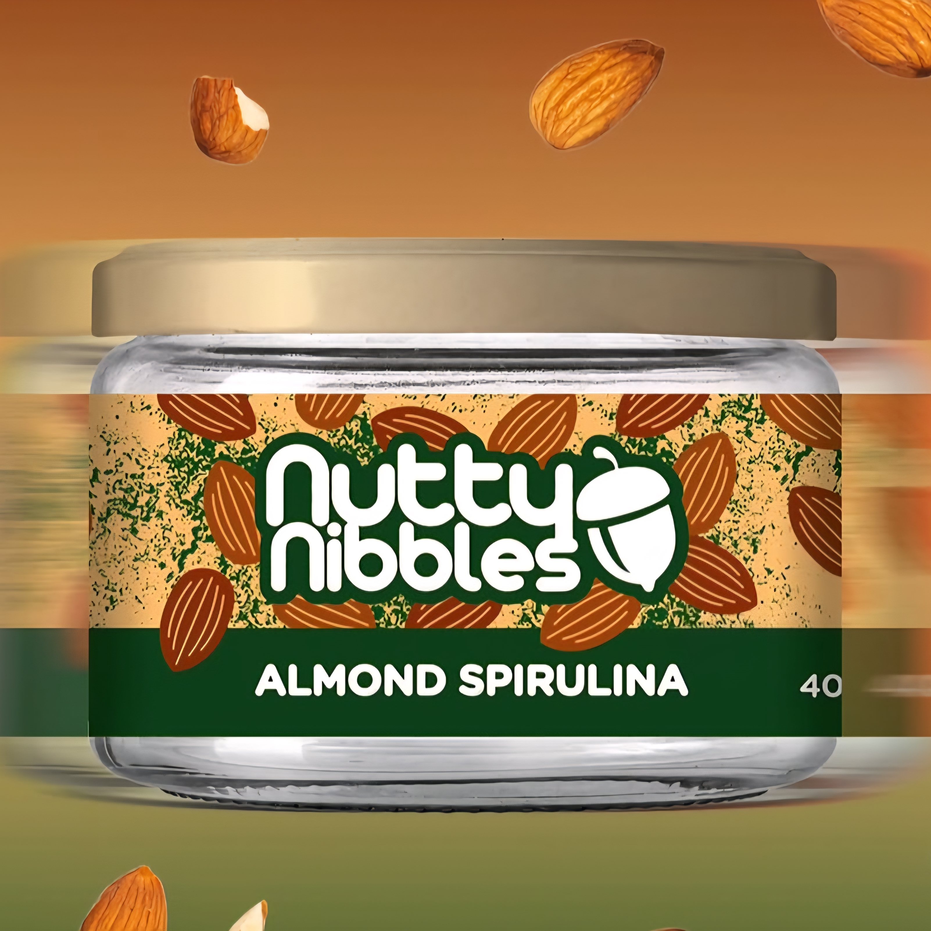 Almond Spirulina Nutty Nibbles (5 x 40g Jars) - Yumbles.com