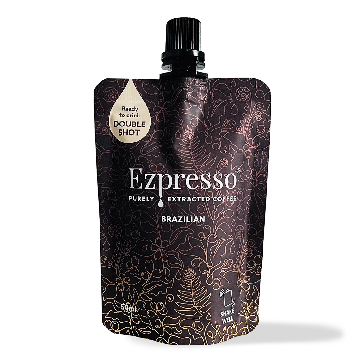 Brazilian - Espresso Strength Liquid Coffee Concentrate - Double Shot 50ml Pouches - Yumbles.com