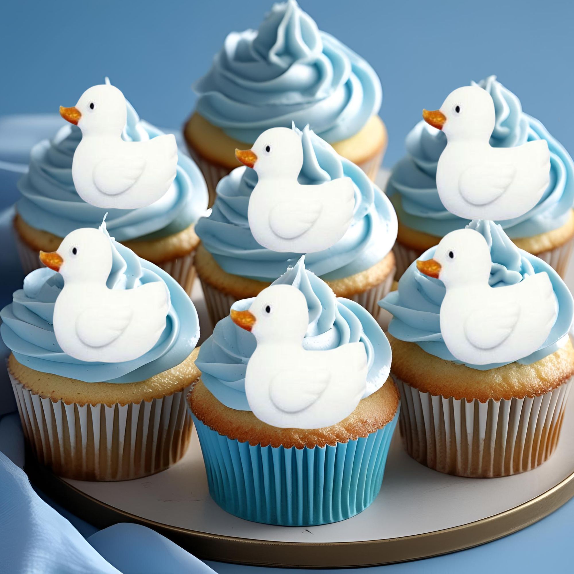 Handmade Edible Duck Cupcake Toppers - Set of 6 for Baby Showers ...
