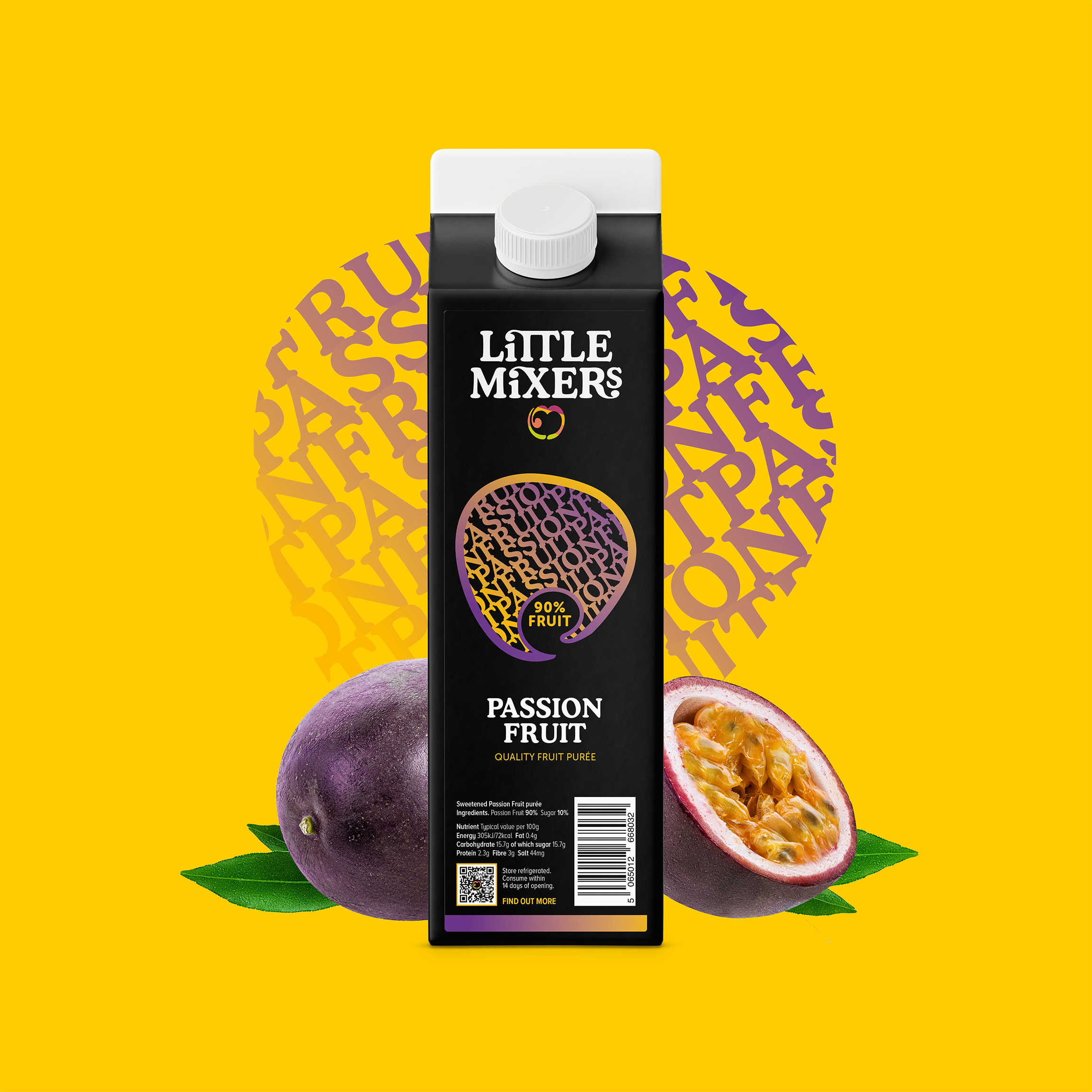 Pure Passion Fruit Purée Mixer - Case of 4 x 1kg - Yumbles.com