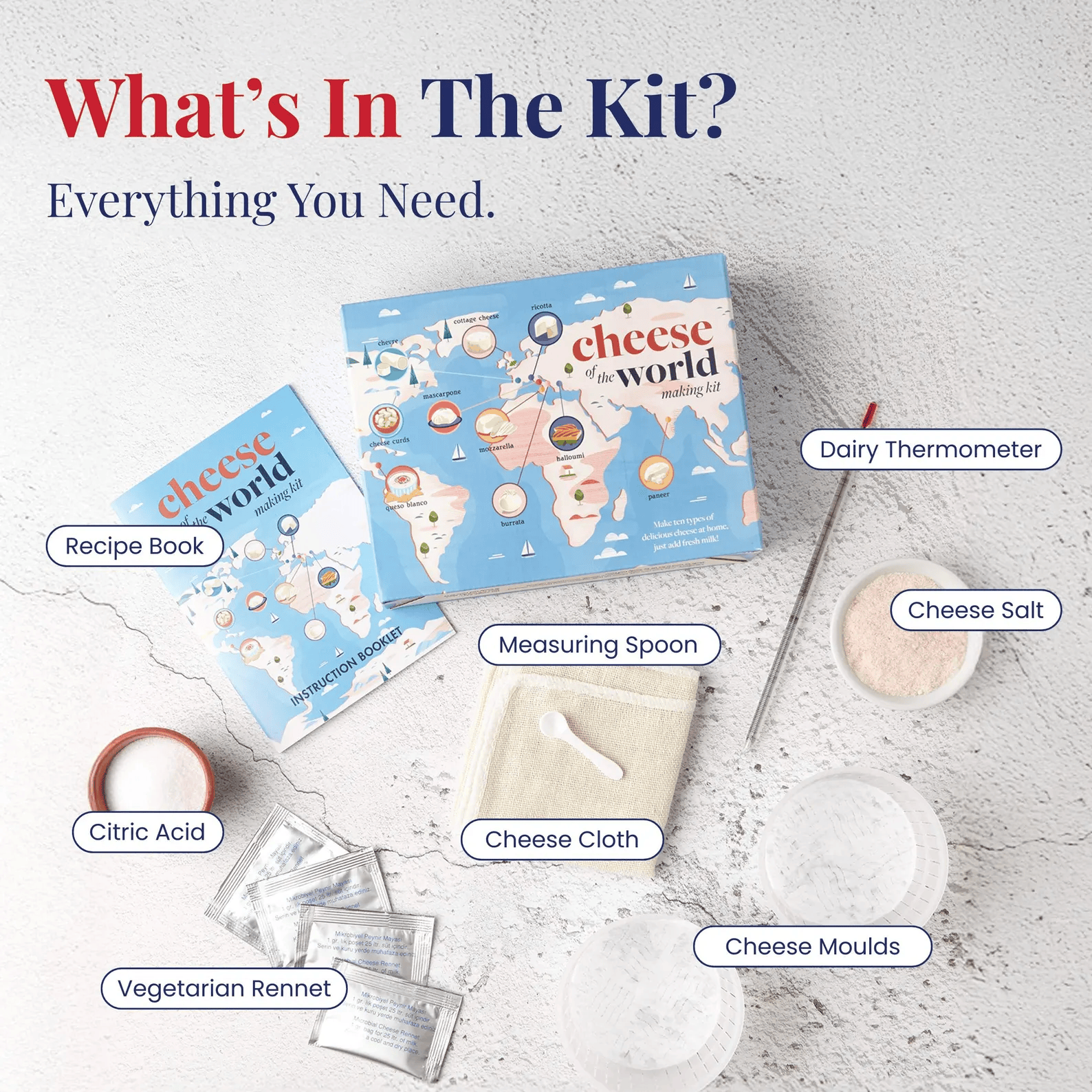 Make Your Own Cheeses Kit - 10 Different Cheeses - Yumbles.com
