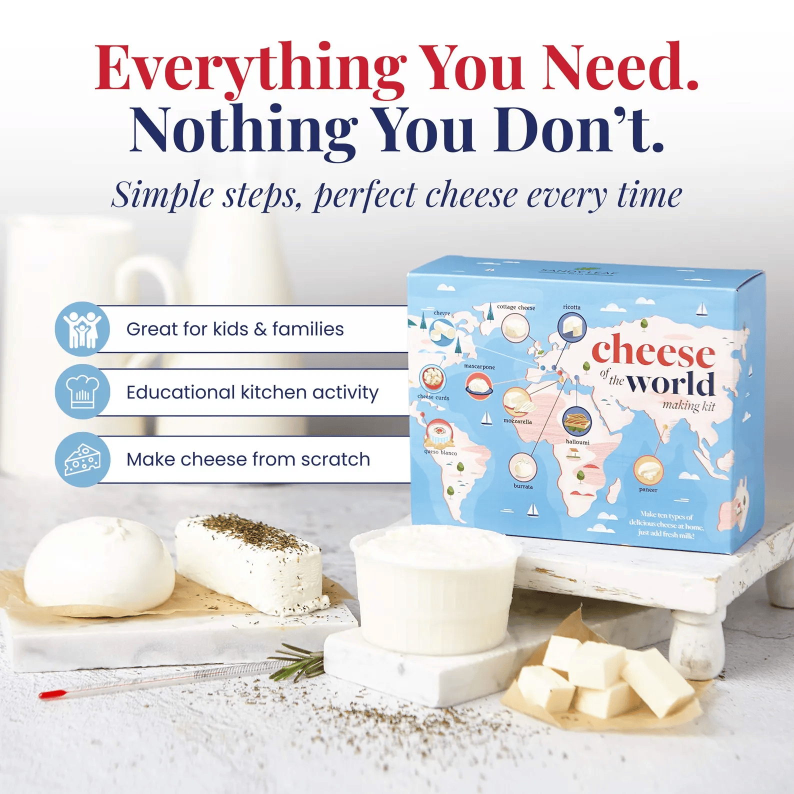 Make Your Own Cheeses Kit - 10 Different Cheeses - Yumbles.com