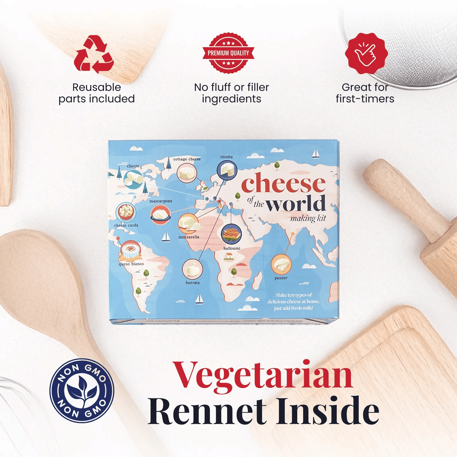 Cheese Making Kit - Make 10 Cheeses of the World - Yumbles.com