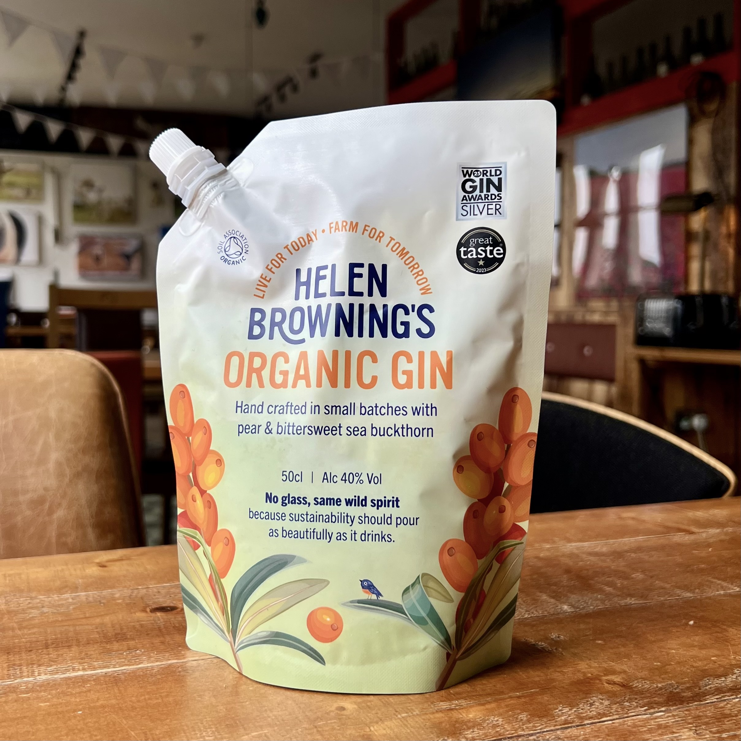 Organic Gin with Sea Buckthorn & Pear (50cl) Handy Lightweight Easy ...