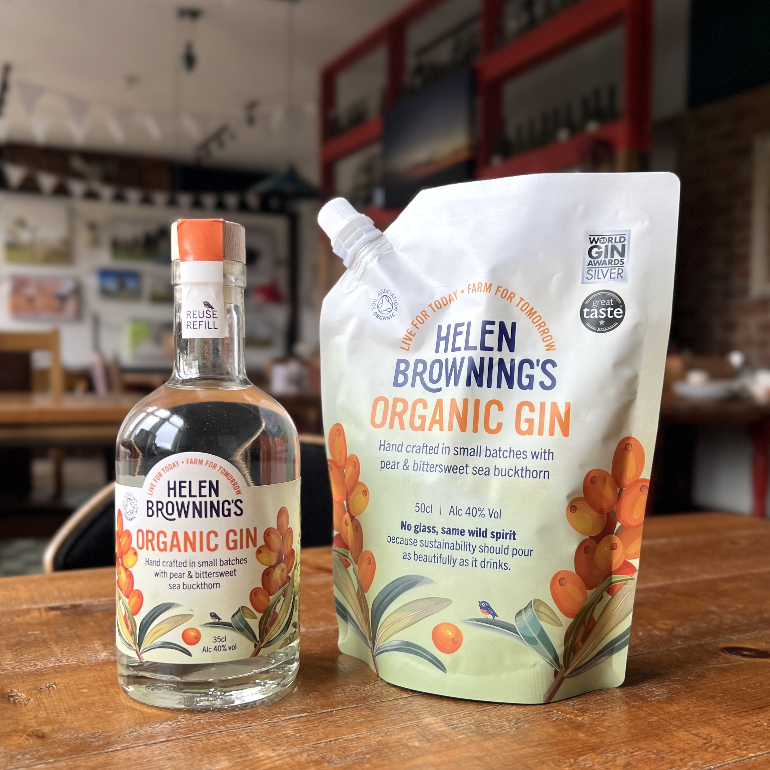 Organic Gin with Sea Buckthorn & Pear - Glass Recycled Bottle (70cl ...