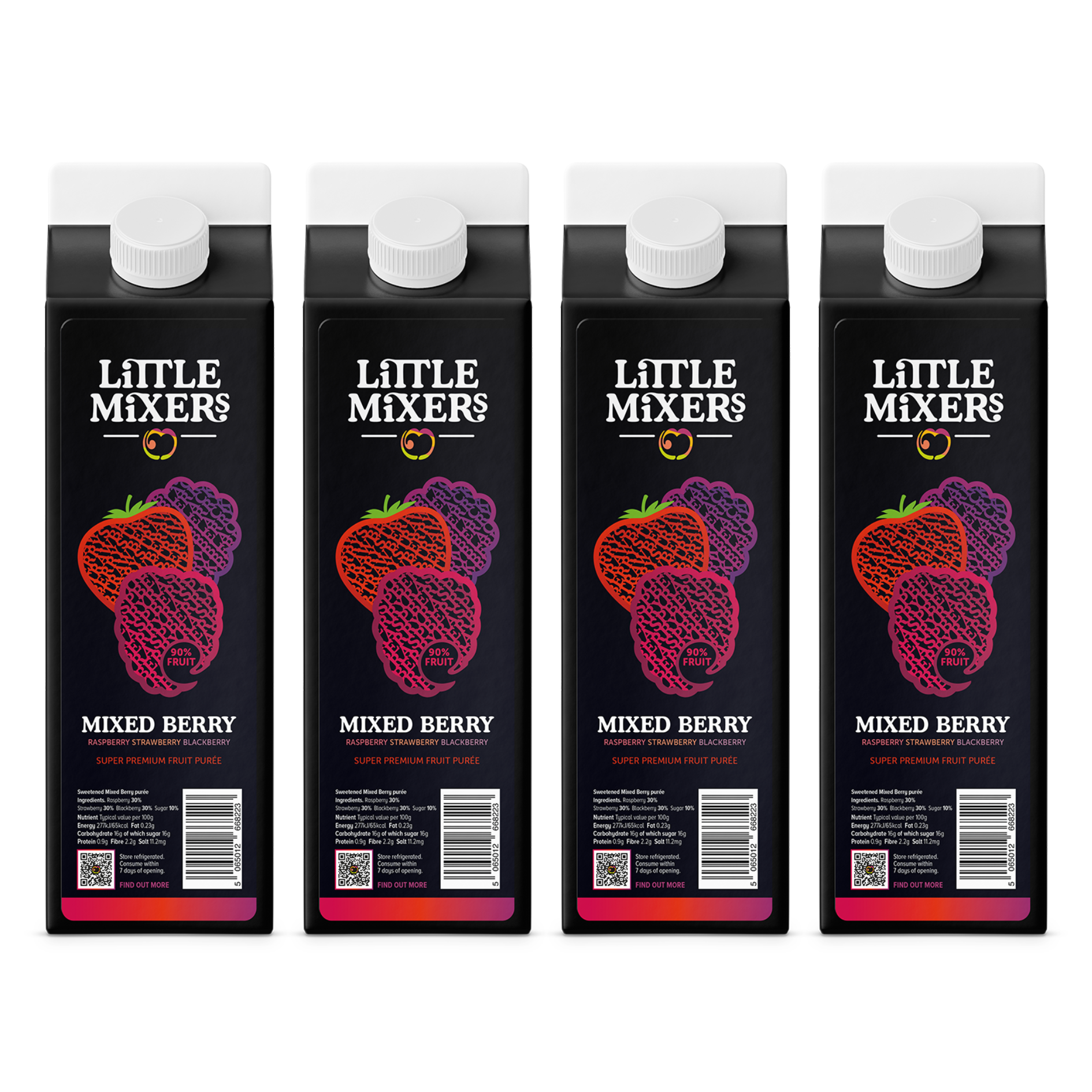 Pure Mixed Berry Purée Mixer - Case of 4 x 1kg - Yumbles.com