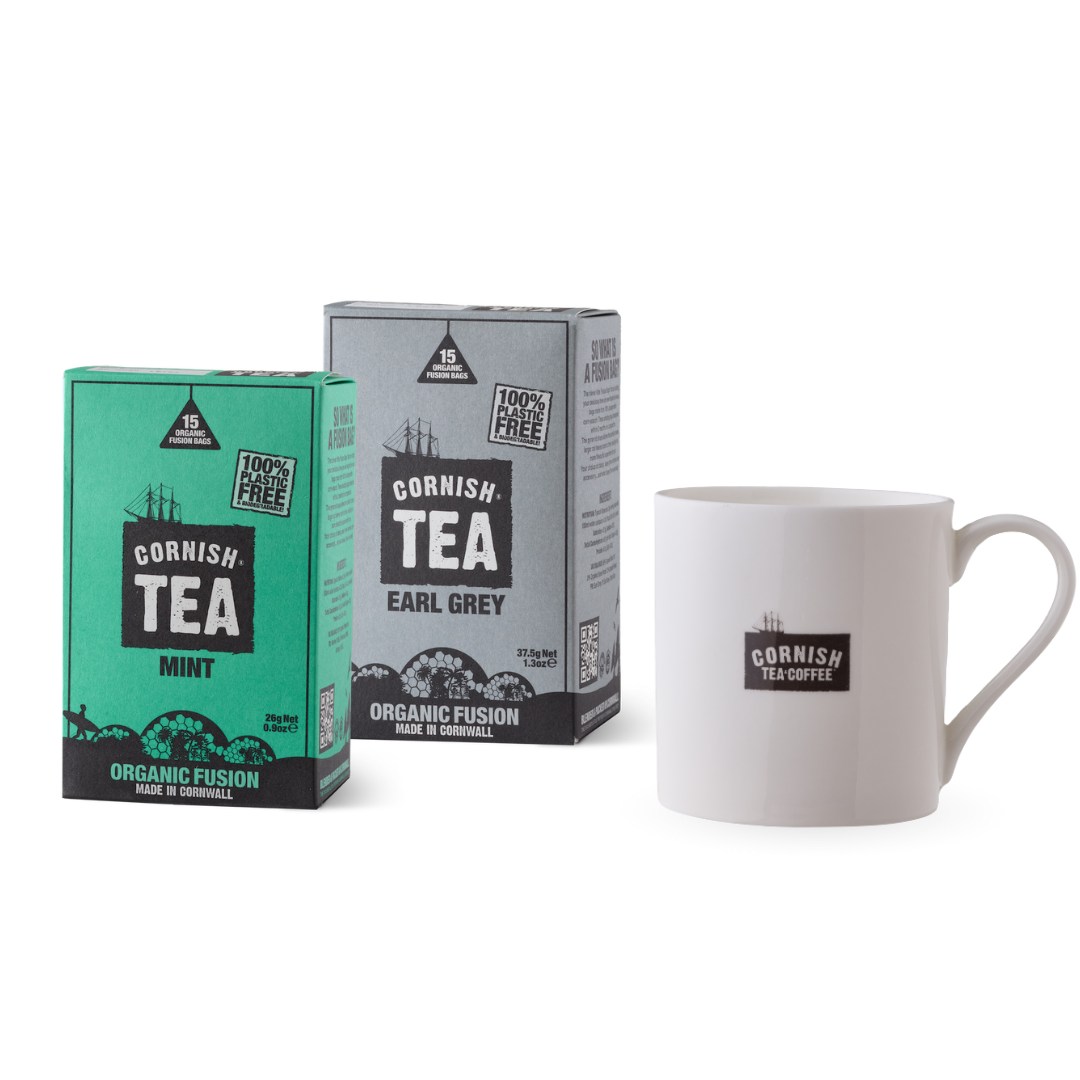 Cornish Tea Fusions: Classics Duo - Organic Earl Grey, Mint Tea & Cup ...