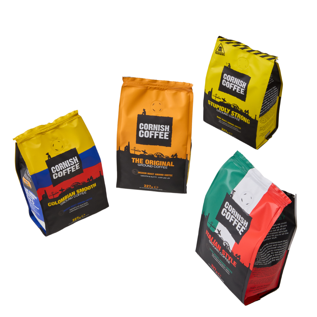 The Cornish Coffee Collection Set - 4 Pack Ground Coffee Selection ...