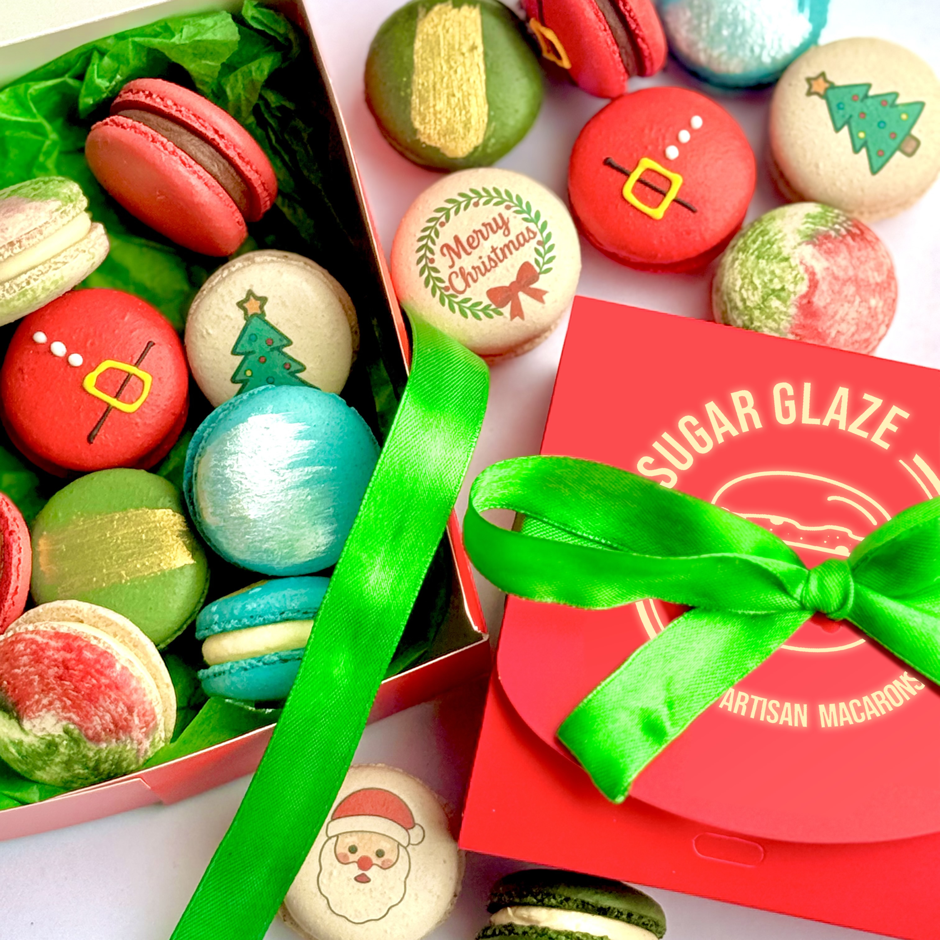 Christmas Macarons Deluxe Collection - Gift Box of 6, 12 or 24 Macarons ...