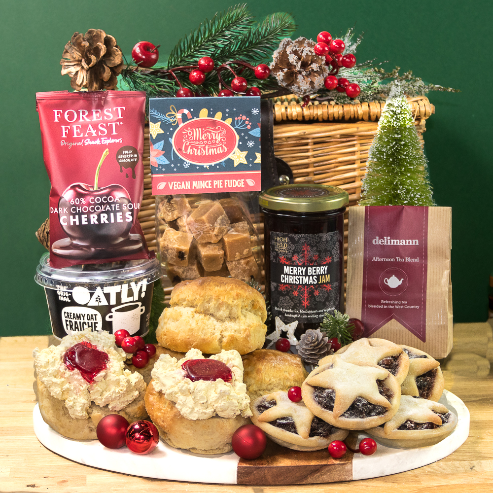 Vegan Devon Christmas Cream Tea Gift Hamper - Yumbles.com