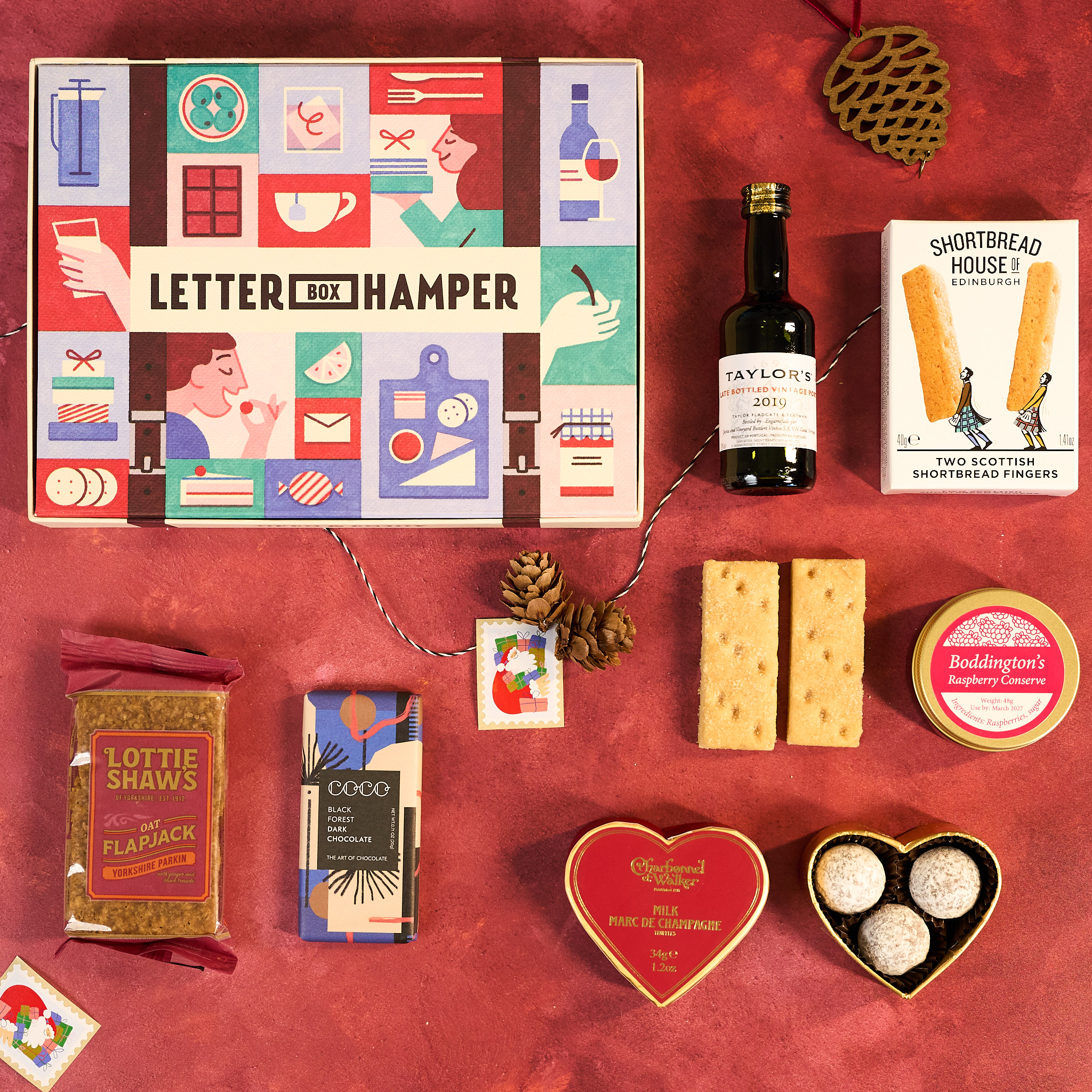Luxury Christmas Letterbox Hamper with Port & Chocolate Truffles ...