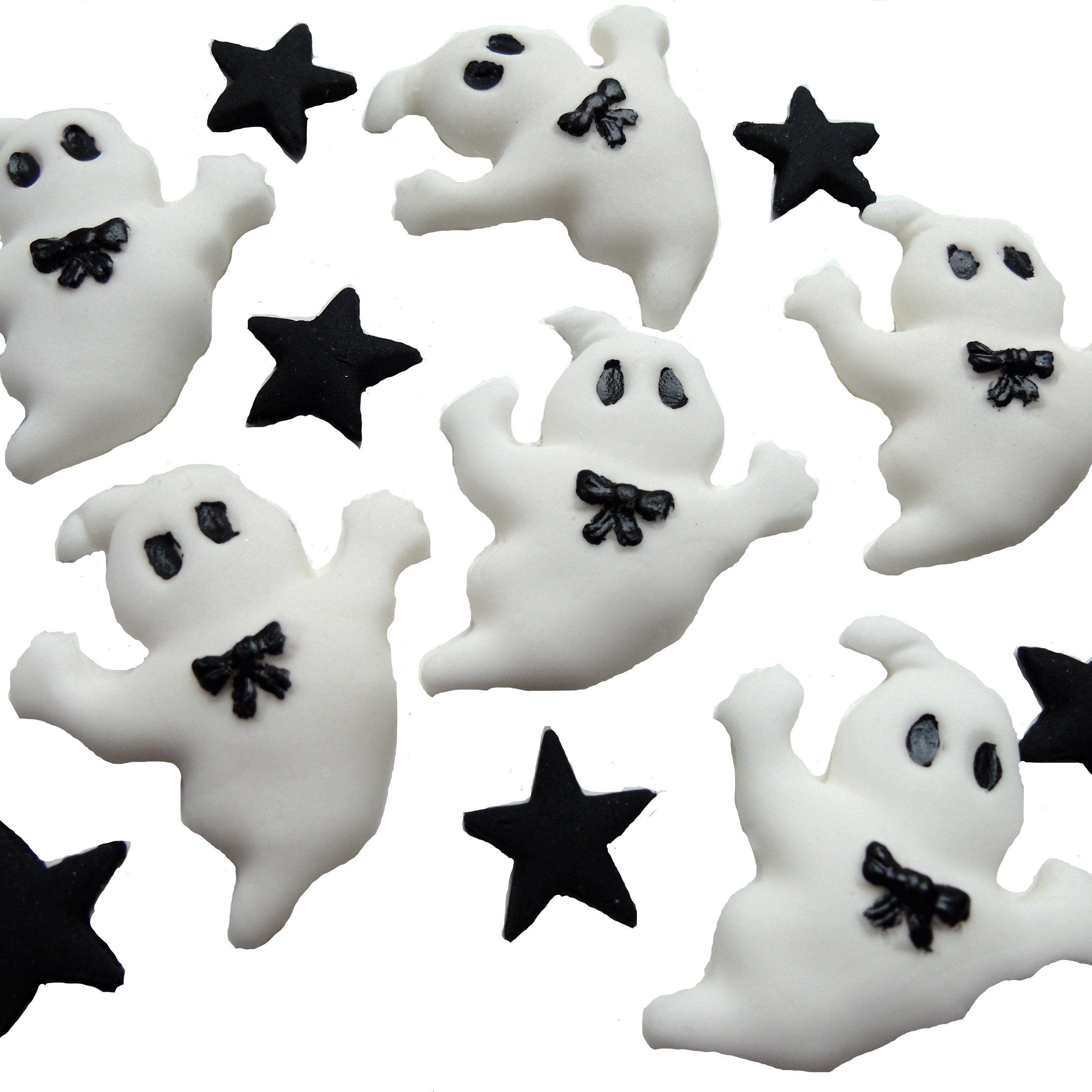 Edible Halloween Ghost Cupcake Toppers - Box of 6 - Yumbles.com